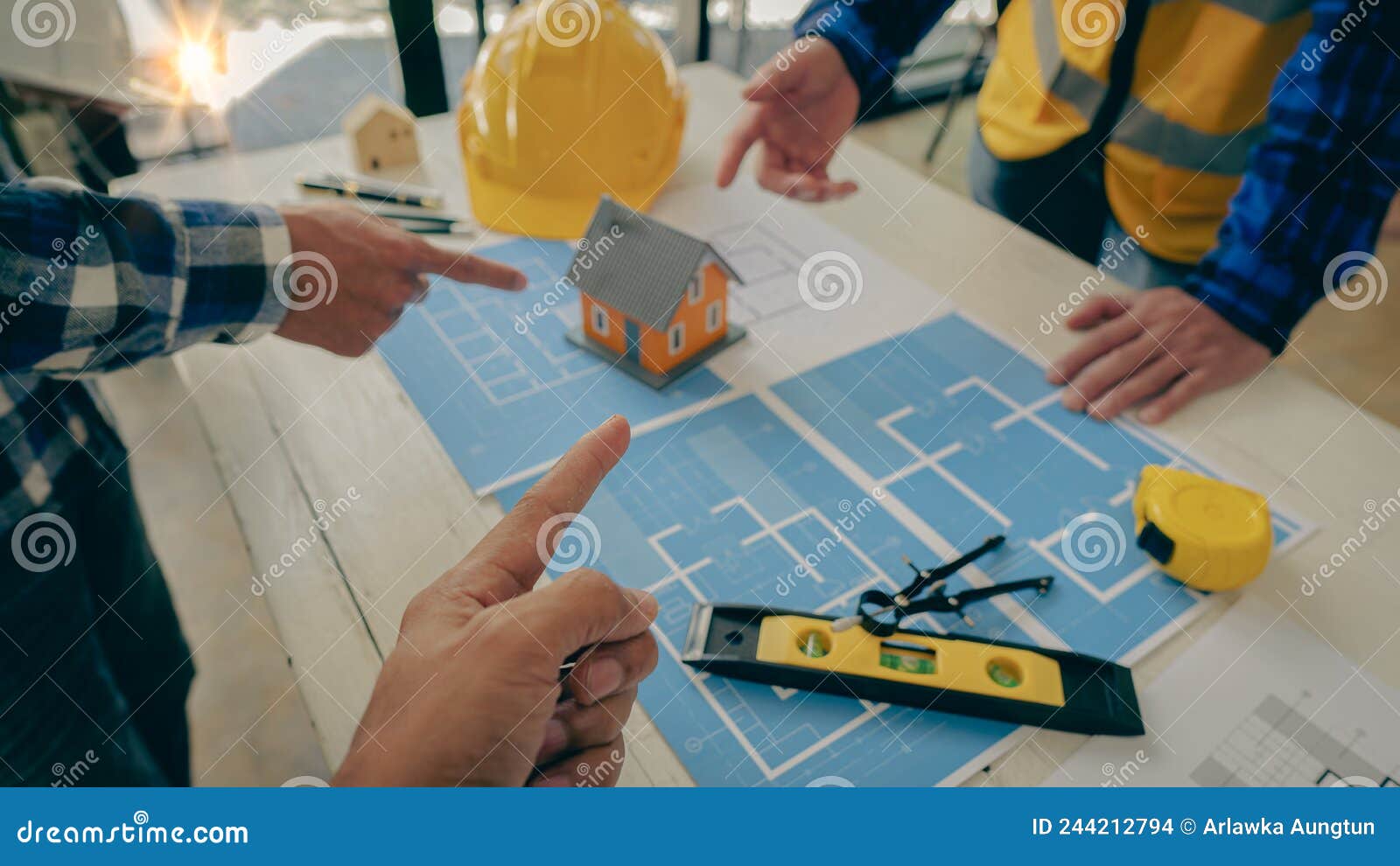 A Team of Young Engineers and Architects Work, Meet, Discuss, Design ...