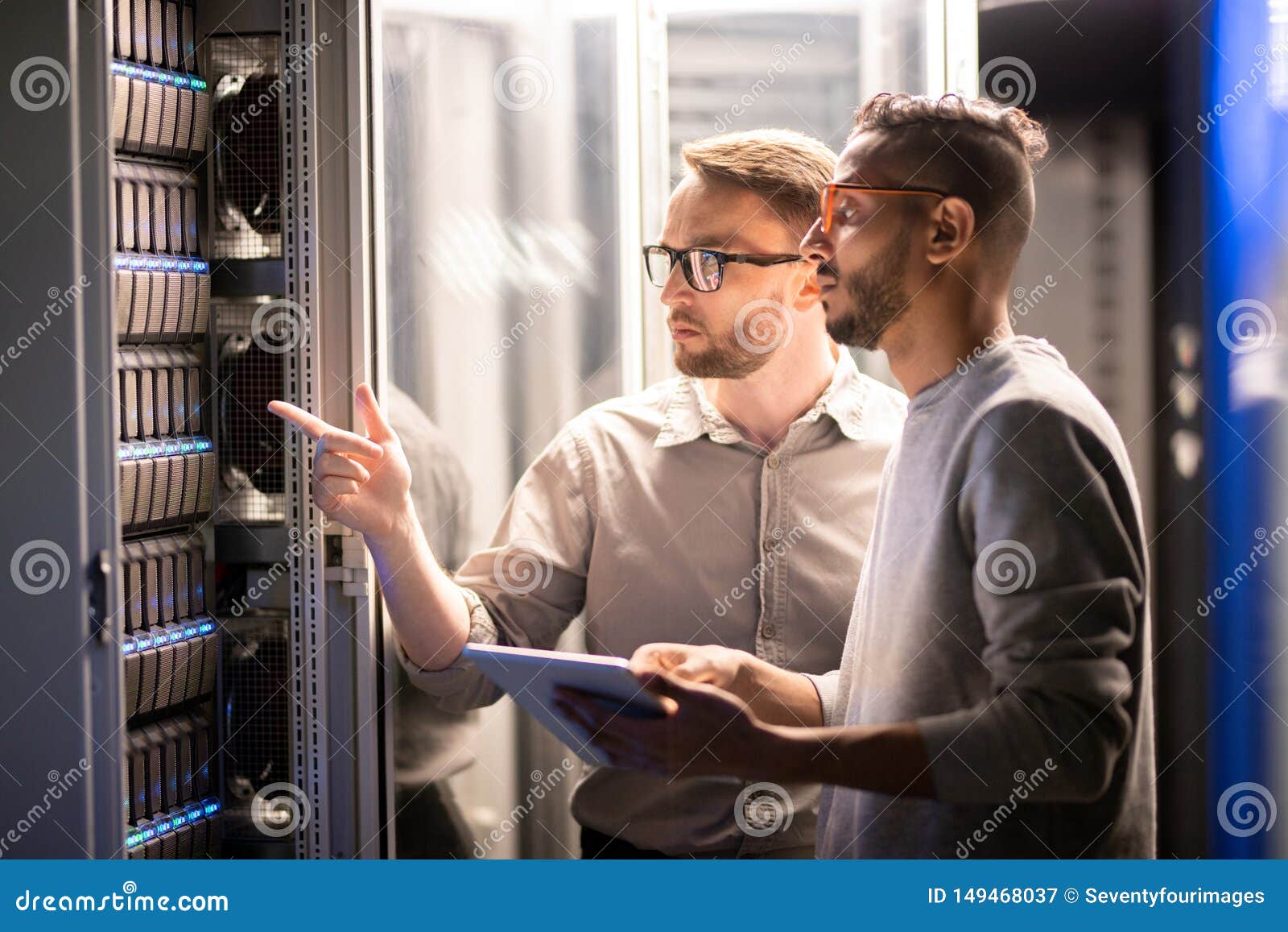 Team of Specialists Managing Network Server Stock Image - Image of ...