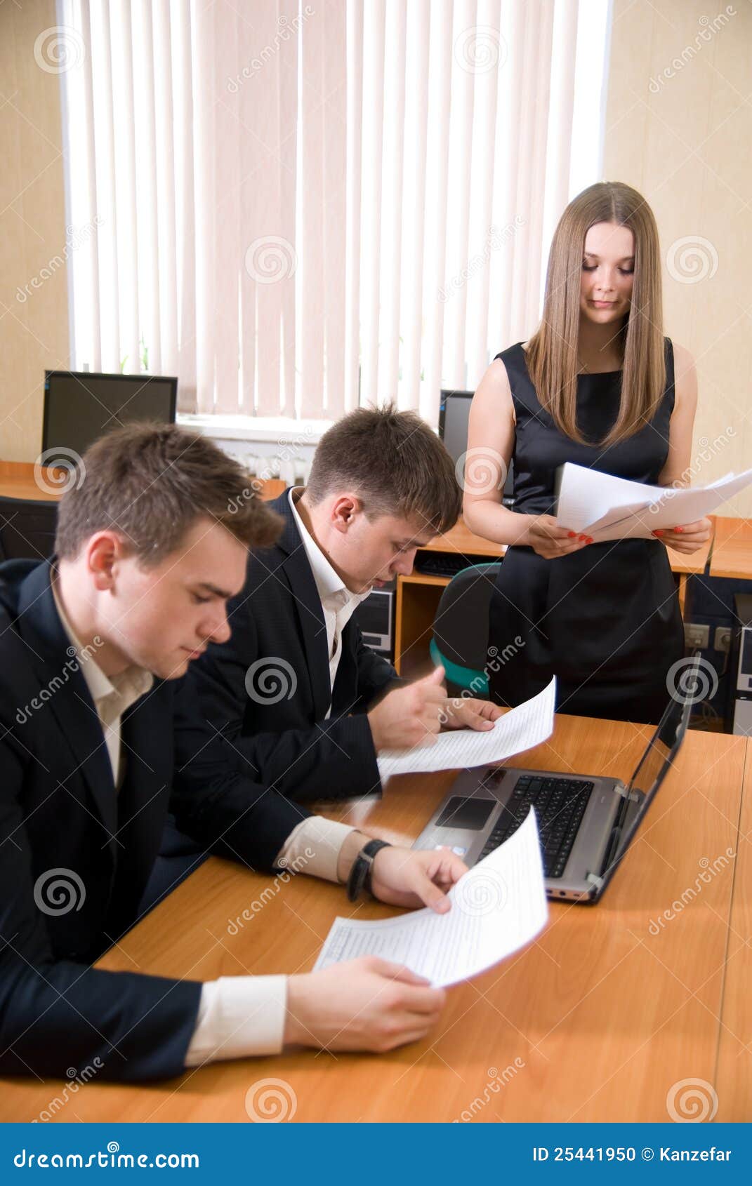 Team of Young People Works with Documents Stock Photo - Image of ...