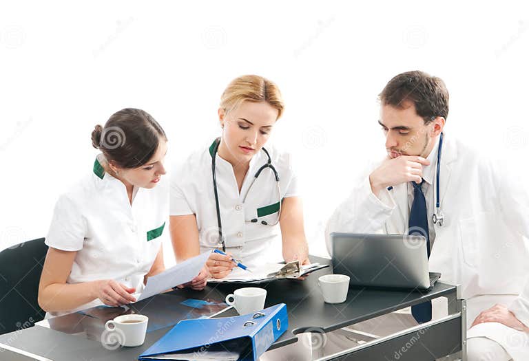 A Team of Young and Smart Doctors Working Together Stock Image - Image ...