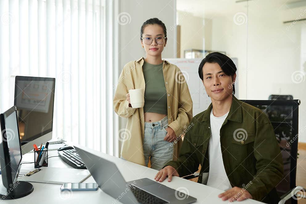 Team of Young Software Developers Stock Image - Image of table ...