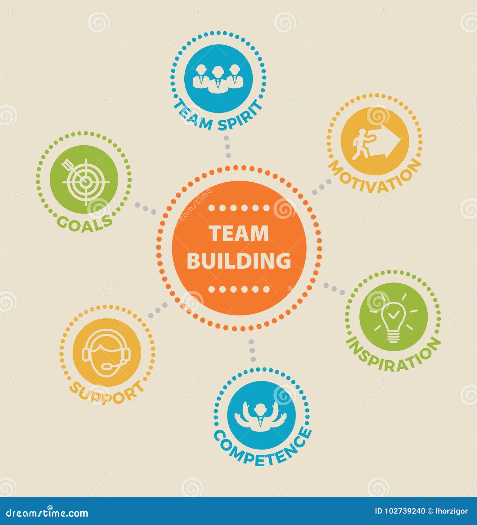 TEAMBUILDING Concept with Icons Stock Vector - Illustration of building ...