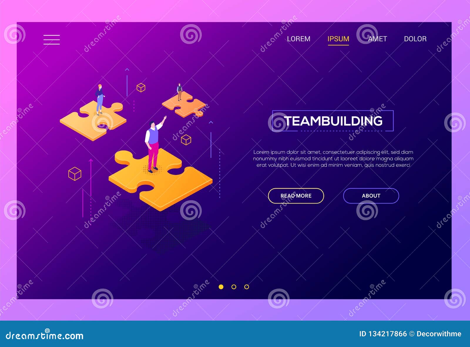 Teambuilding Concept - Modern Isometric Vector Web Banner Stock Vector ...