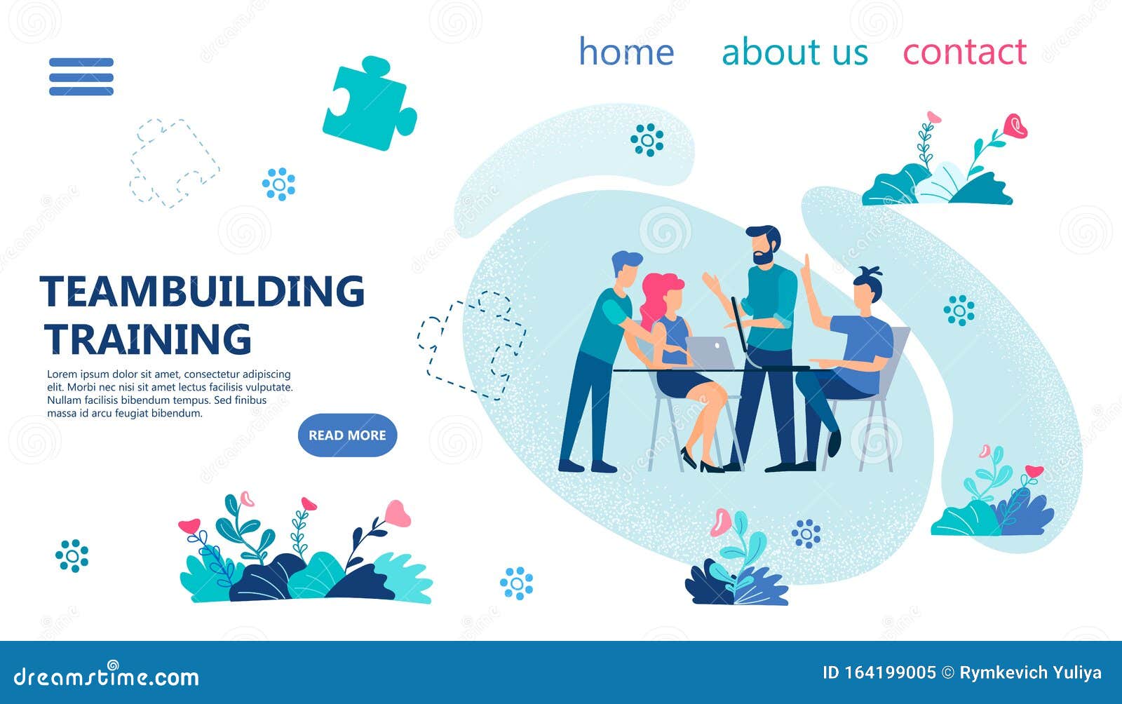 Teambuilding Training Banner Concept Vector Illustration Stock Vector ...