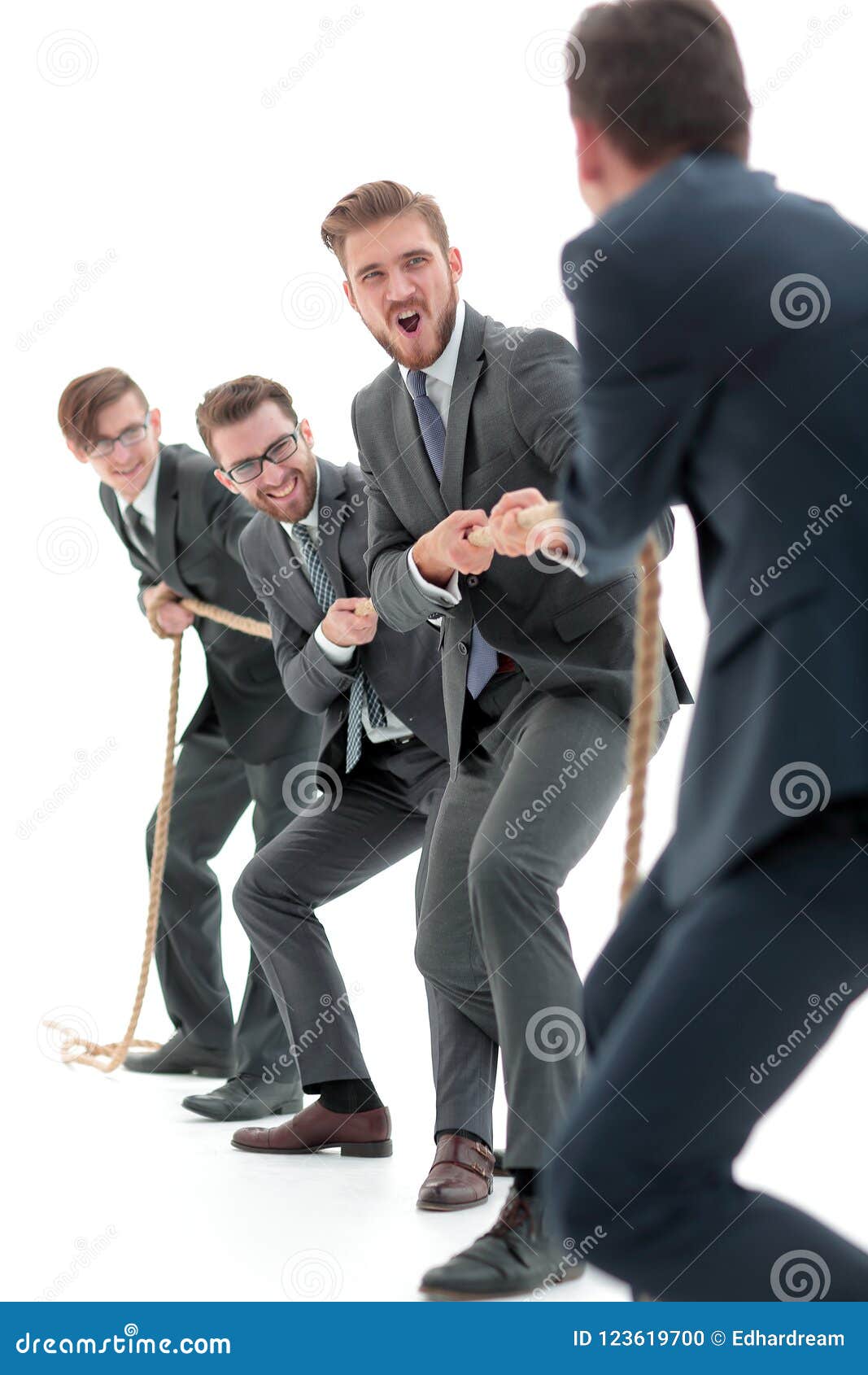Teambuilding.the Tug of War between Business Teams Stock Photo - Image ...