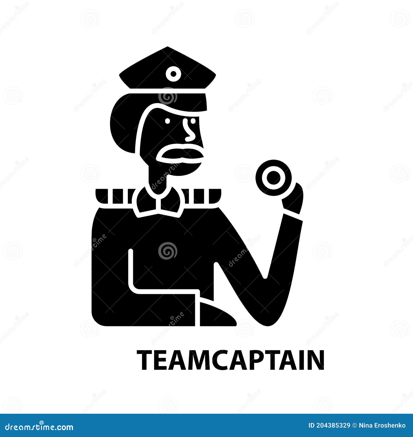Teamcaptain Icon, Black Vector Sign with Editable Strokes, Concept ...