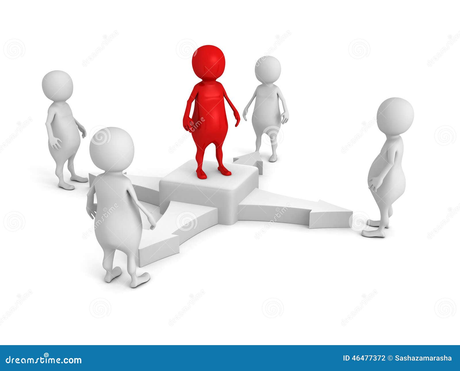 Teamleider in Centrum Van Bedrijfs 3d Mensengroep Stock Illustratie ...