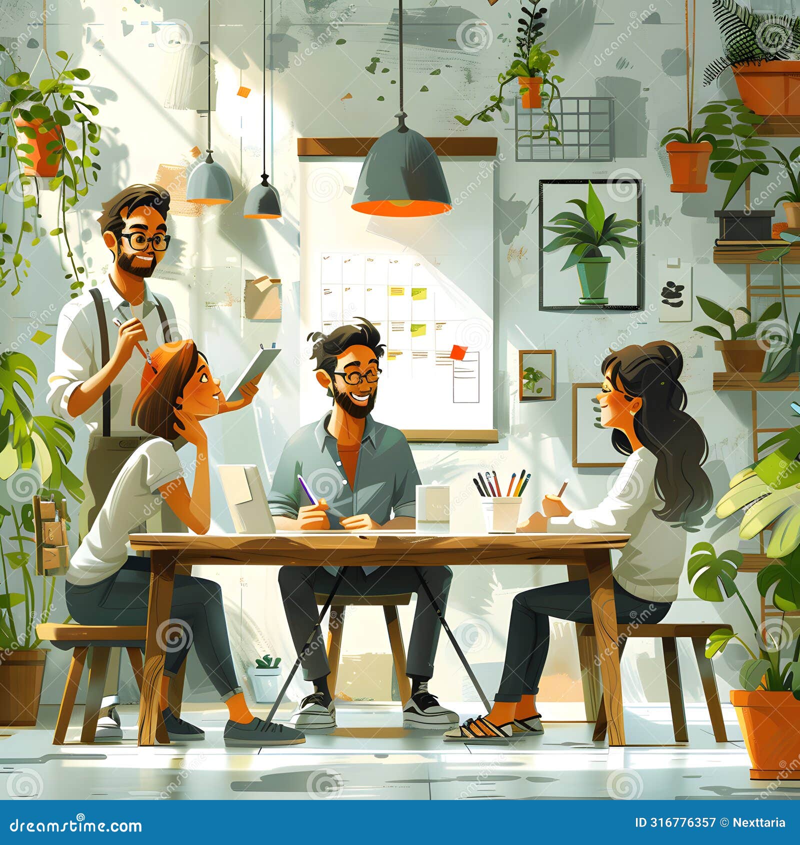 Collaborative Idea Generation - Team Brainstorming Session Stock ...