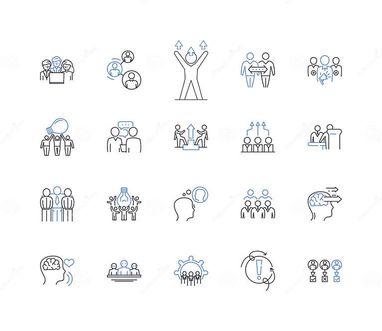 Teammates Line Icons Collection. Supportive, Collaborative, Encouraging ...