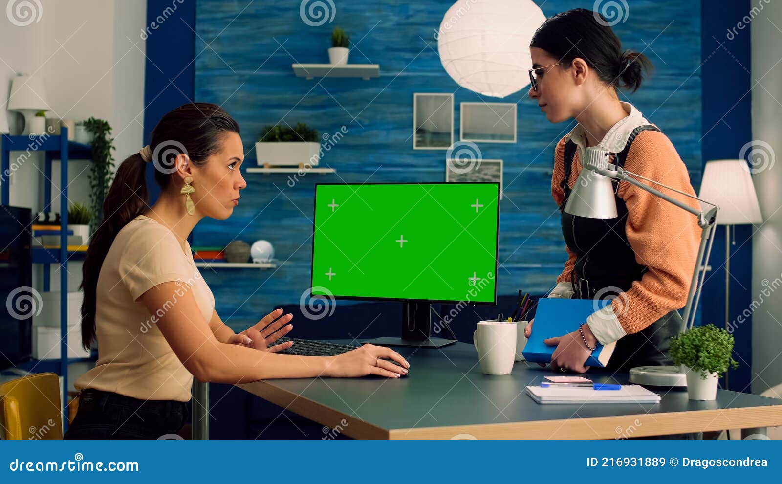 Teammates Talking about Business Communication Working on Computer ...