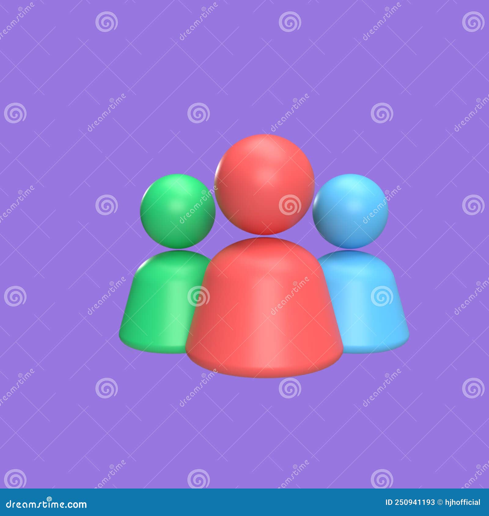 Teams 3d Icon Model Cartoon Style Concept. Render Illustration Stock ...