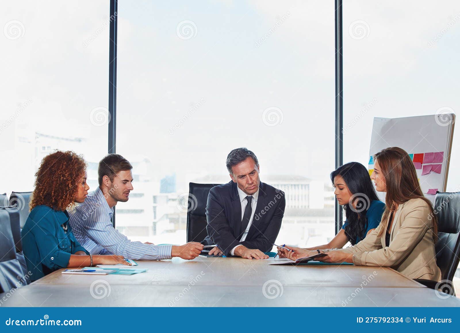 The Teams Talking Strategy. a Group of Businesspeople in a Meeting ...