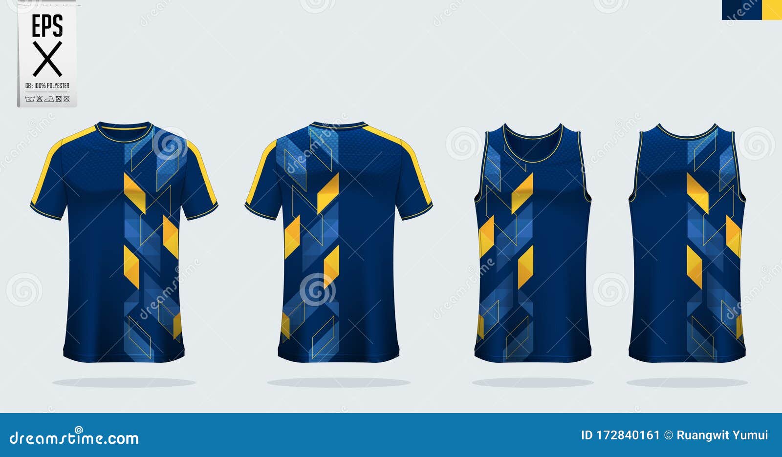 T-shirt Sport Mockup Template Design for Soccer Jersey, Football Kit ...