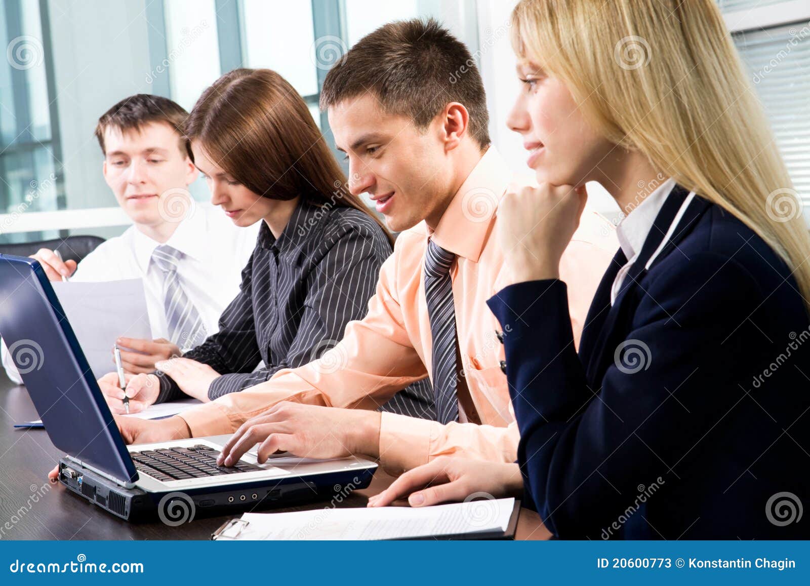 Teamwork stock image. Image of laptop, portable, person - 20600773
