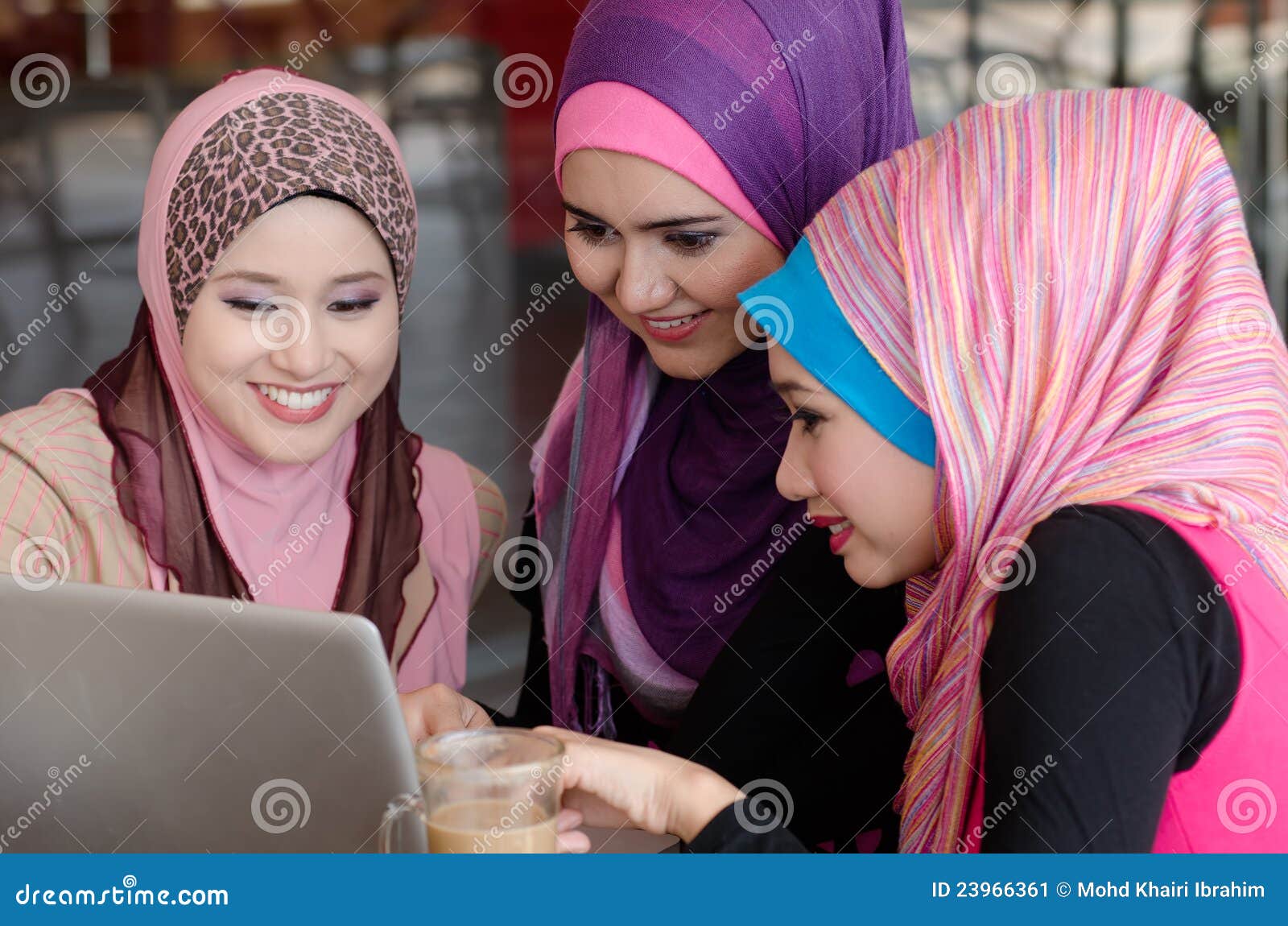 Teamwork stock image. Image of muslim, female, laptop - 23966361