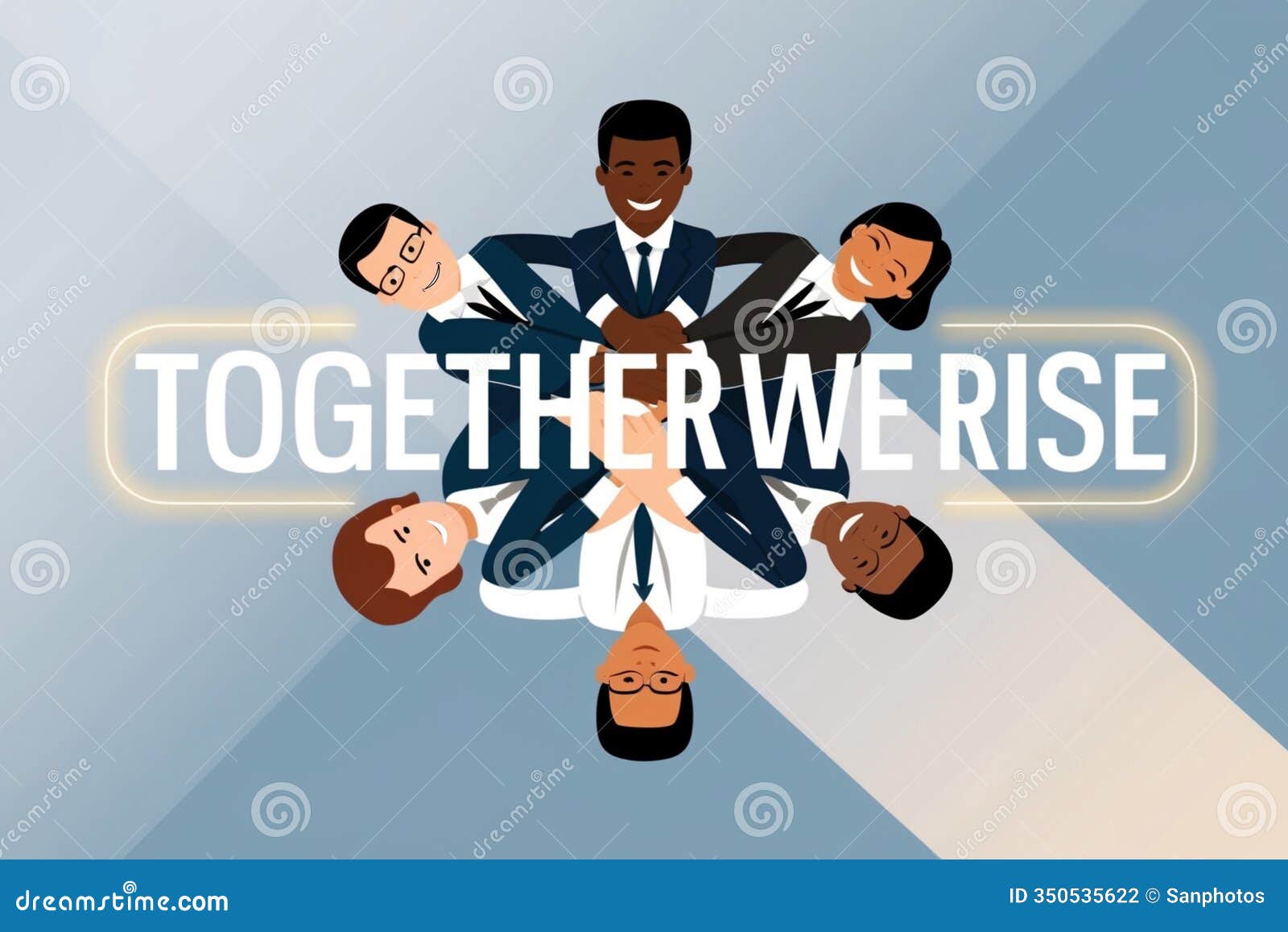 Together we Rise: Unity in Business Stock Illustration - Illustration ...
