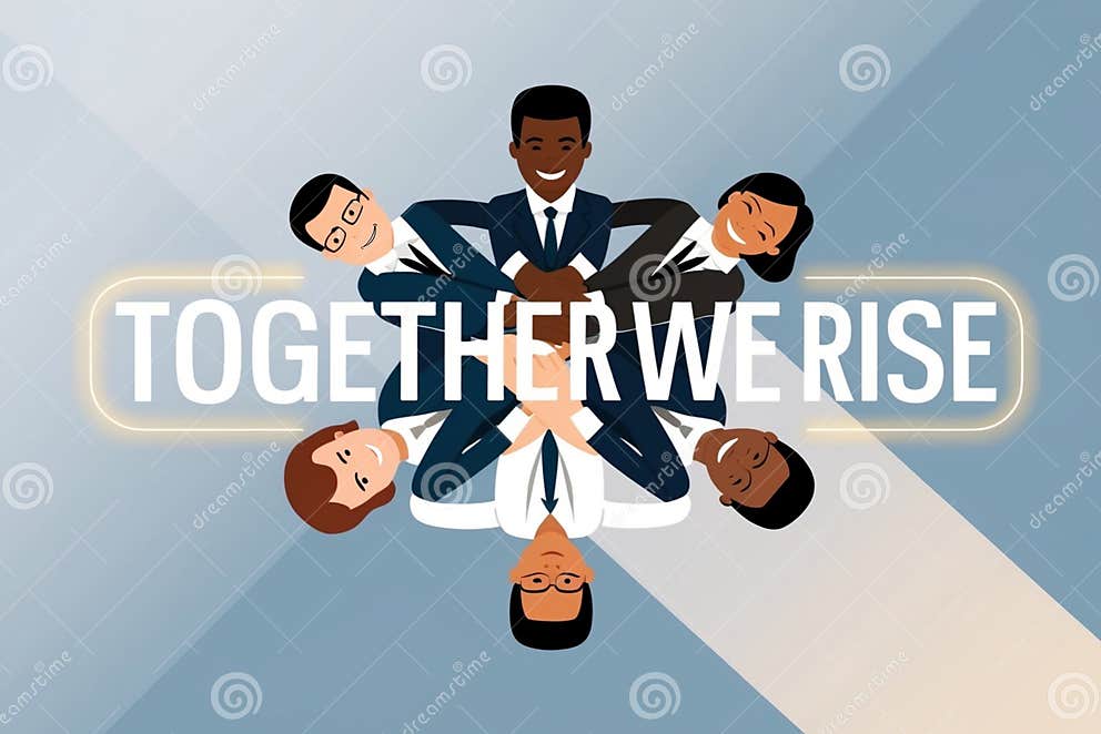 Together we Rise: Unity in Business Stock Illustration - Illustration of corporateculture ...