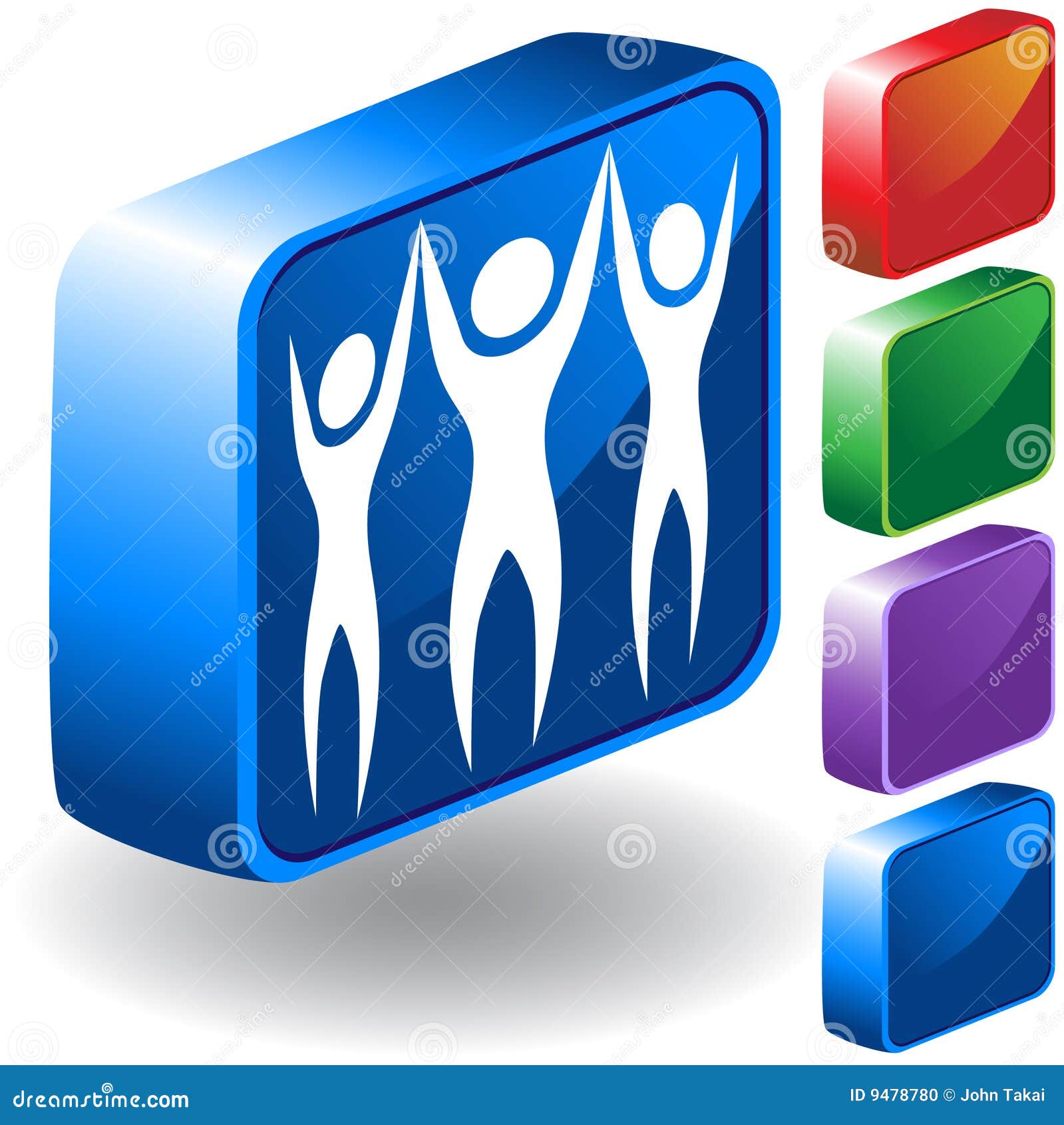 Teamwork 3D Icon stock vector. Illustration of teams, design - 9478780