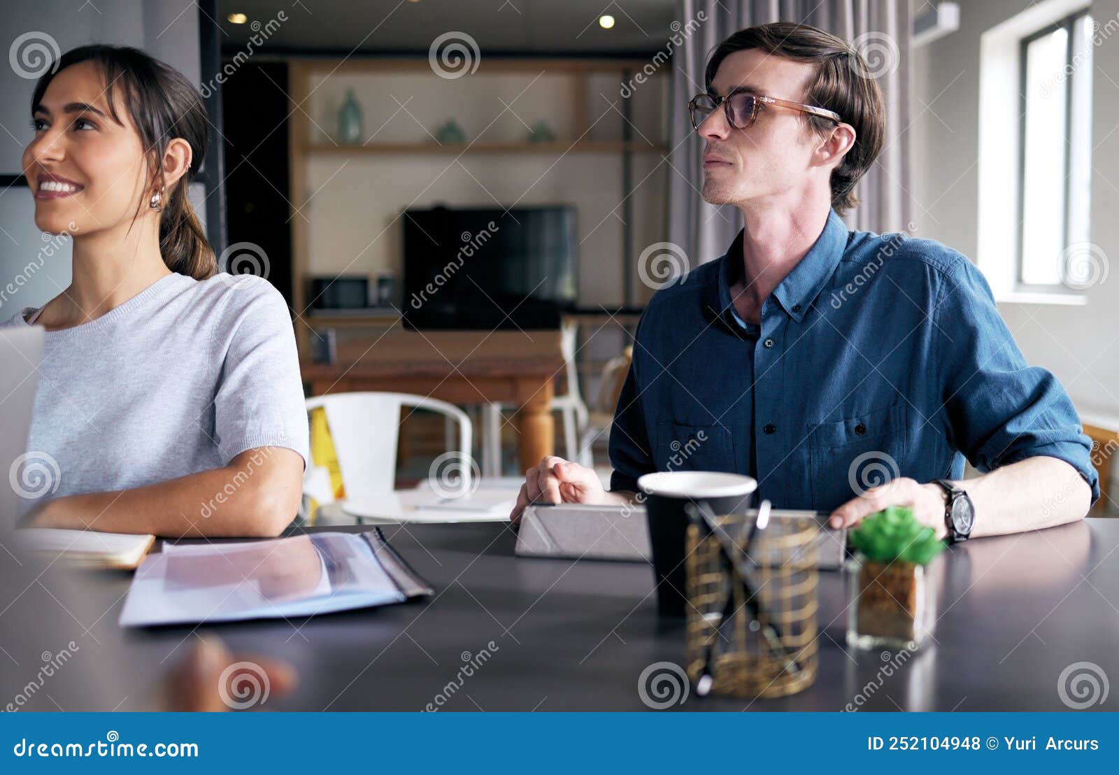 Teamwork is the Ability To Work Together. a Two Businesspeople Having a ...