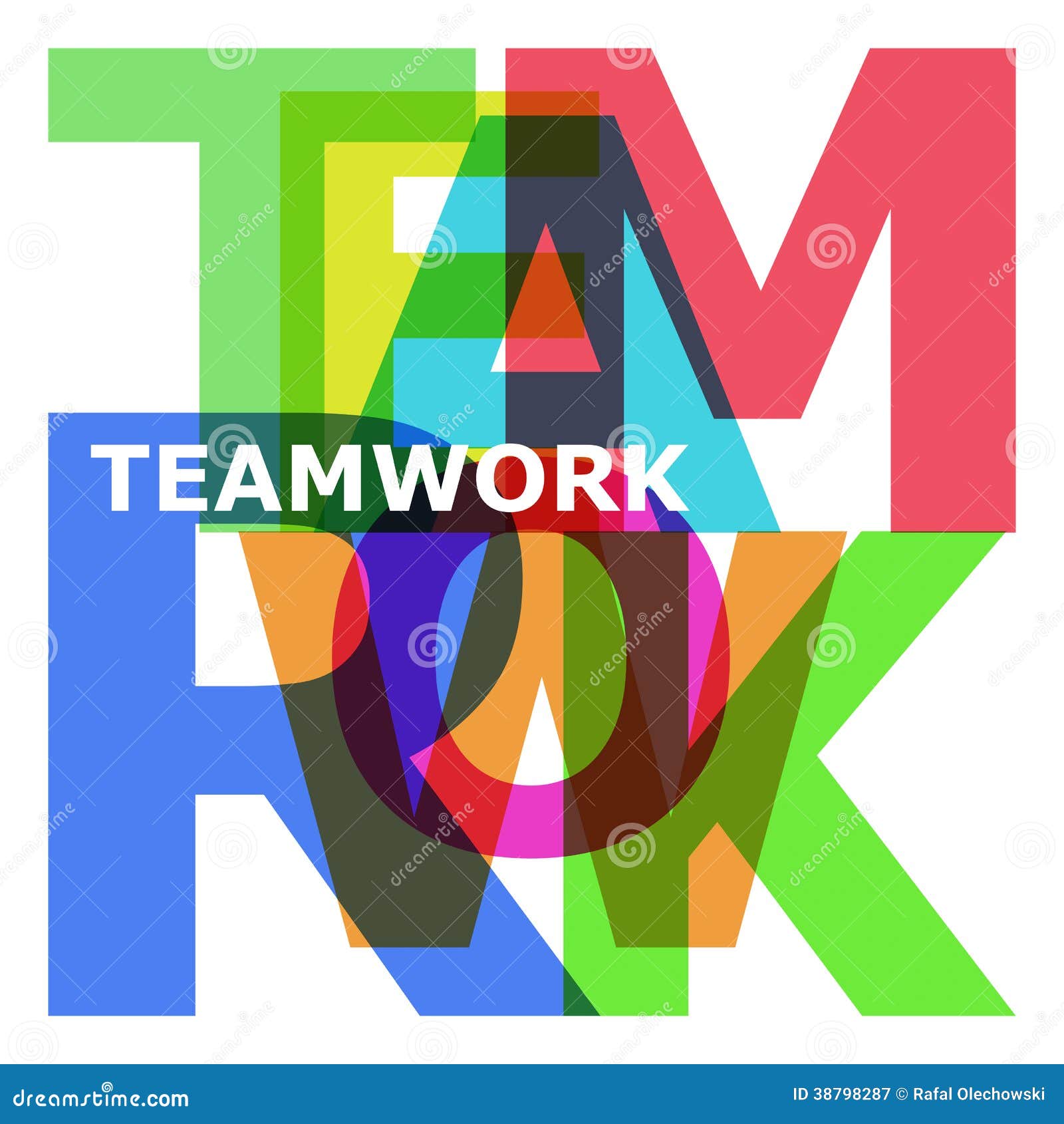 Teamwork - Abstract Color Letters Stock Illustration - Illustration of ...