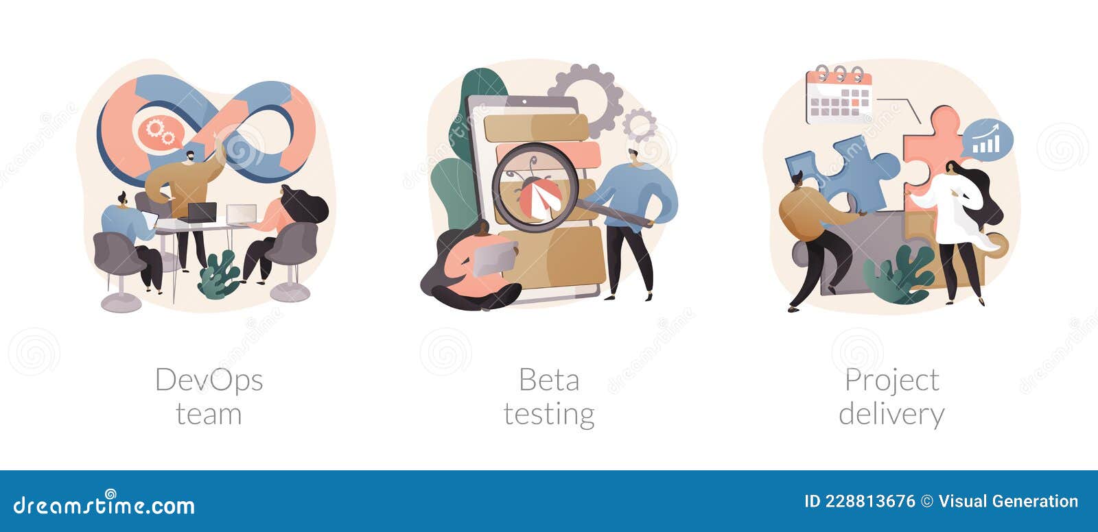 It Teamwork Abstract Concept Vector Illustrations. Stock Vector ...