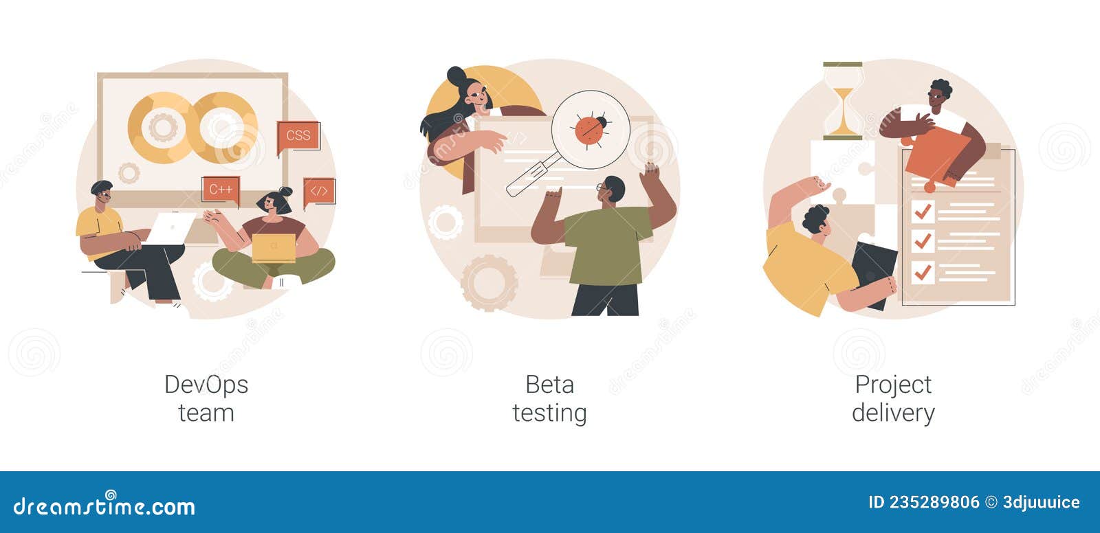 It Teamwork Abstract Concept Vector Illustrations. Stock Vector ...