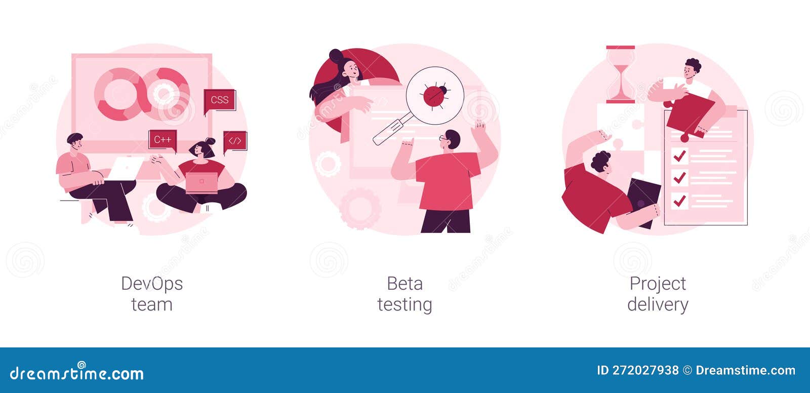 It Teamwork Abstract Concept Vector Illustrations. Stock Vector ...