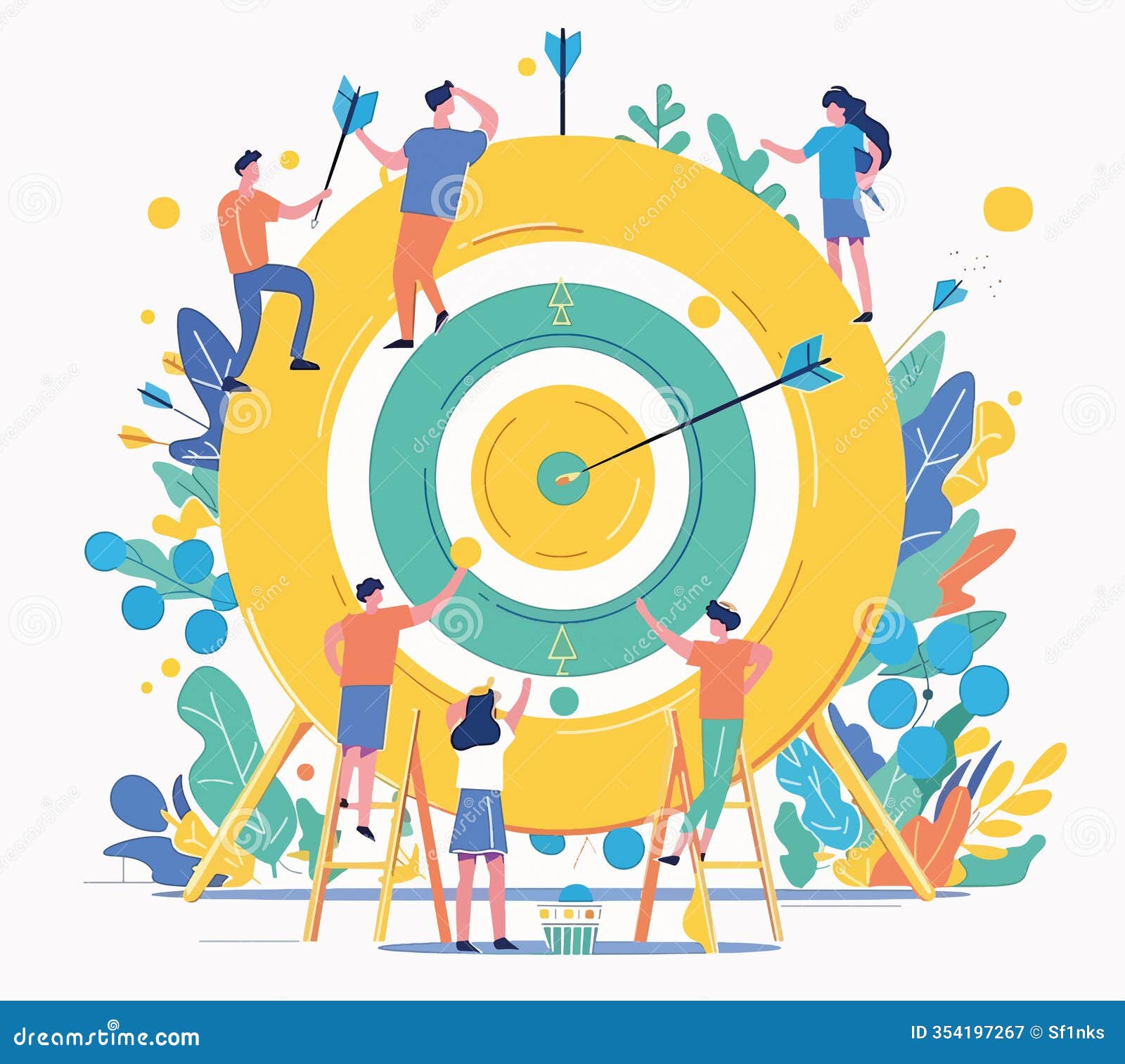 Teamwork Achieves a Common Goal, Illustrated by People Collaboratively ...
