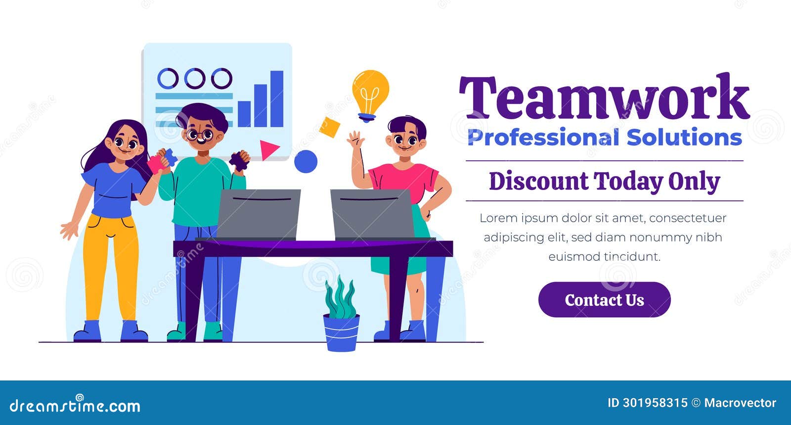 Teamwork Advertising Composition Stock Illustration - Illustration of ...