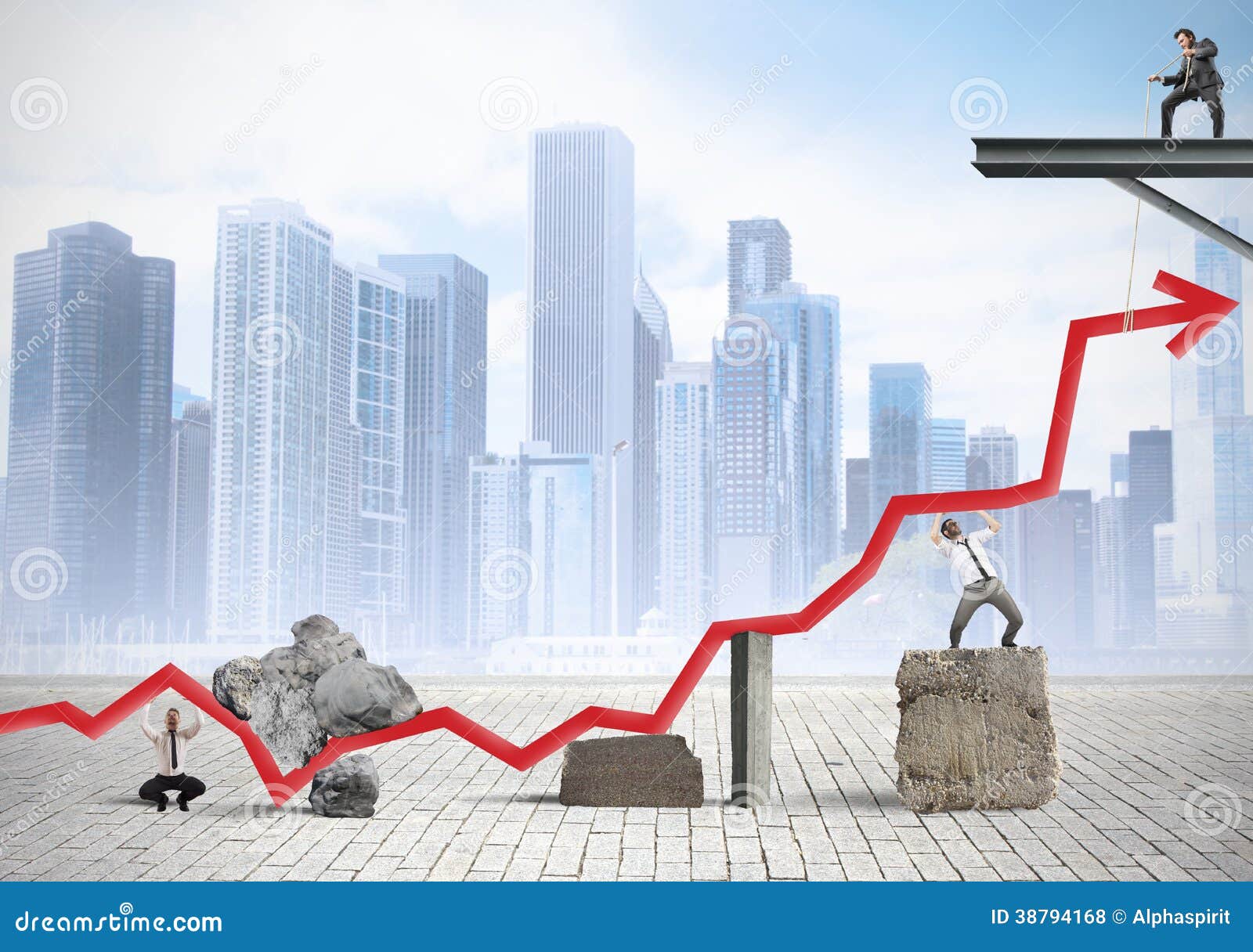 Teamwork Against the Crisis Stock Photo - Image of help, graph: 38794168