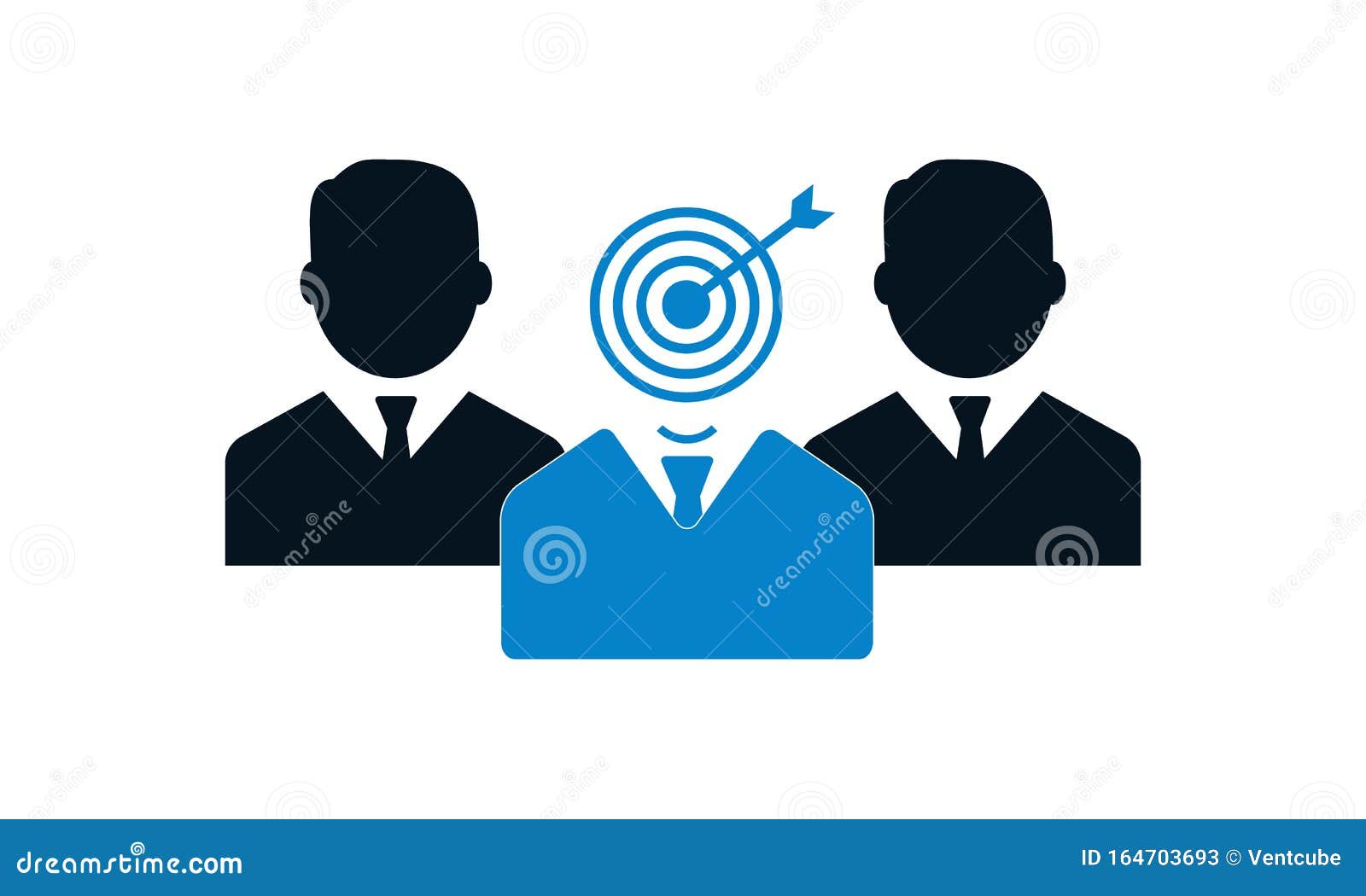 Teamwork Aim Icon Flat Style Graphical Symbol. Stock Illustration ...