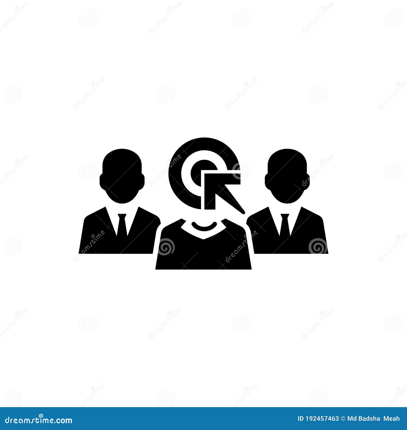 Teamwork Aim Icon stock vector. Illustration of vector - 192457463