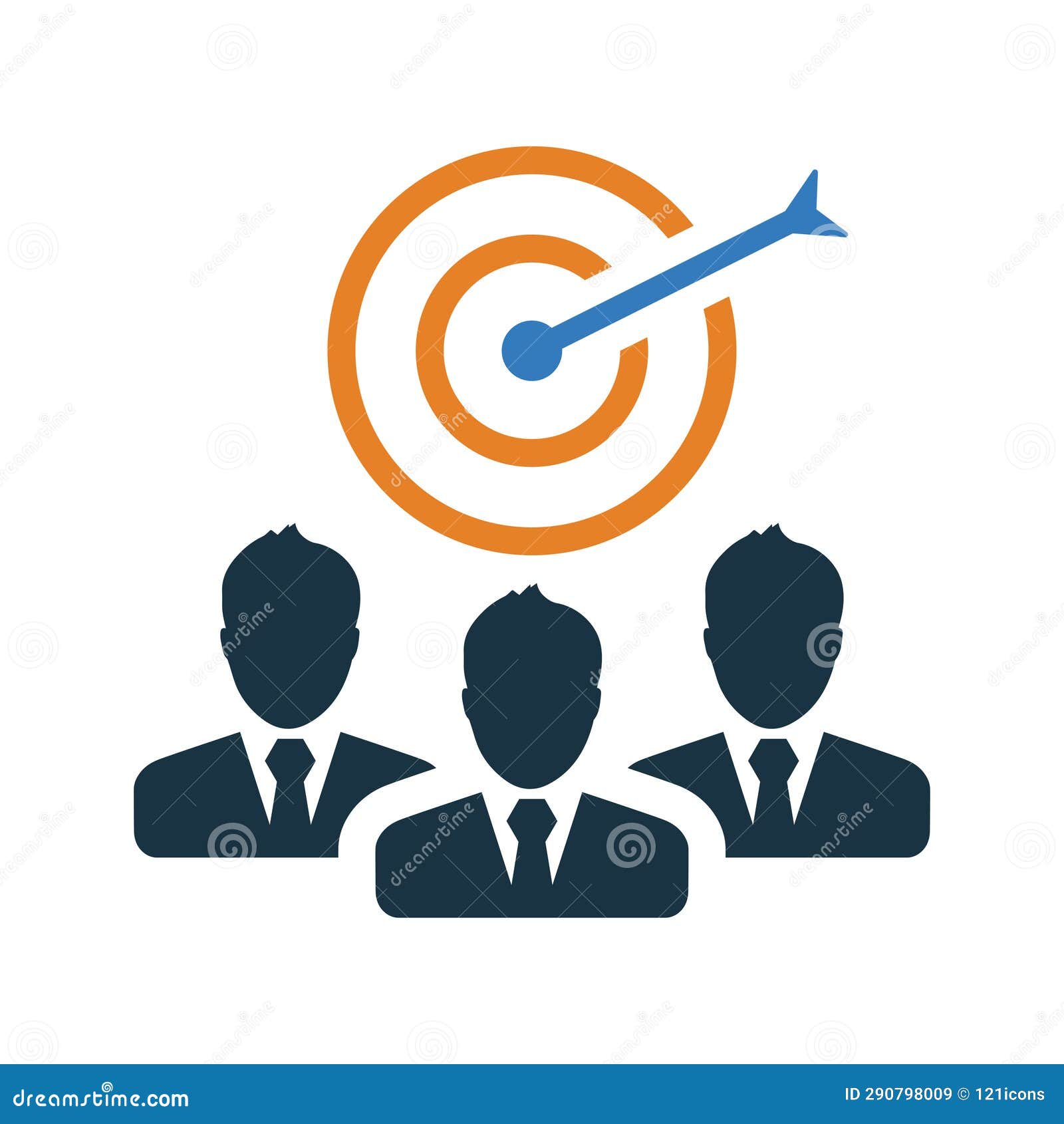 Teamwork Aim icon stock vector. Illustration of analysis - 290798009