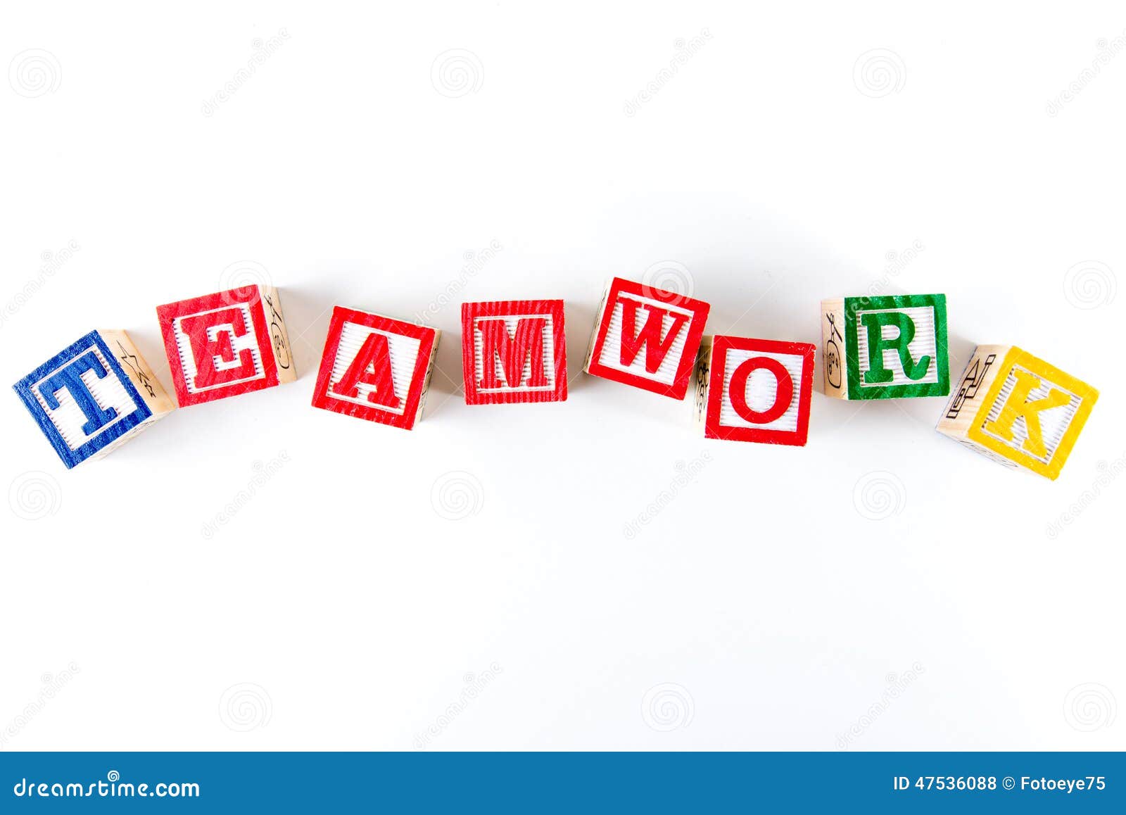 Teamwork - Alphabet Baby Blocks on White Stock Photo - Image of ...