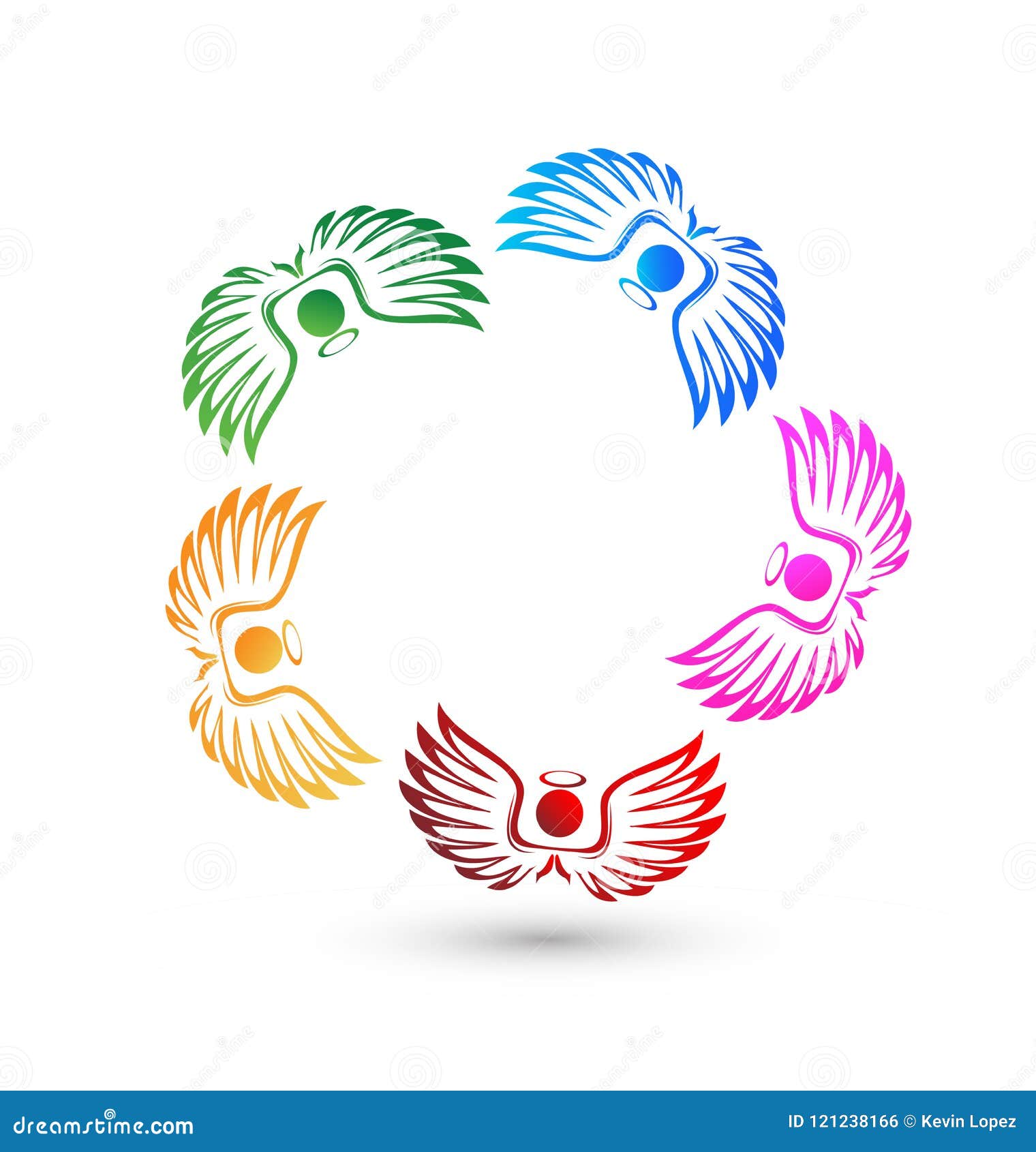 Teamwork Angel People Icon Vector Stock Vector - Illustration of ...