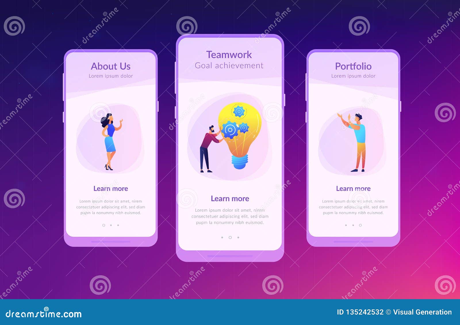Teamwork App Interface Template. Stock Vector - Illustration of design ...