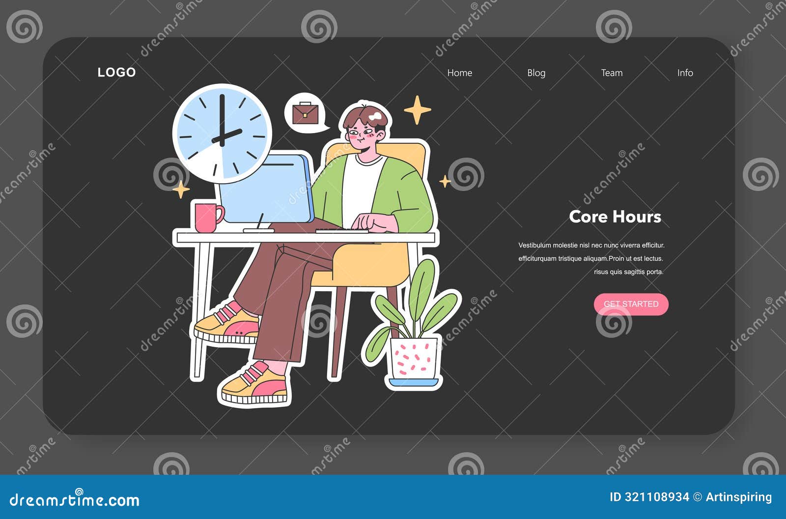 Teamwork Approach To Flexible Working Stock Vector - Illustration of ...