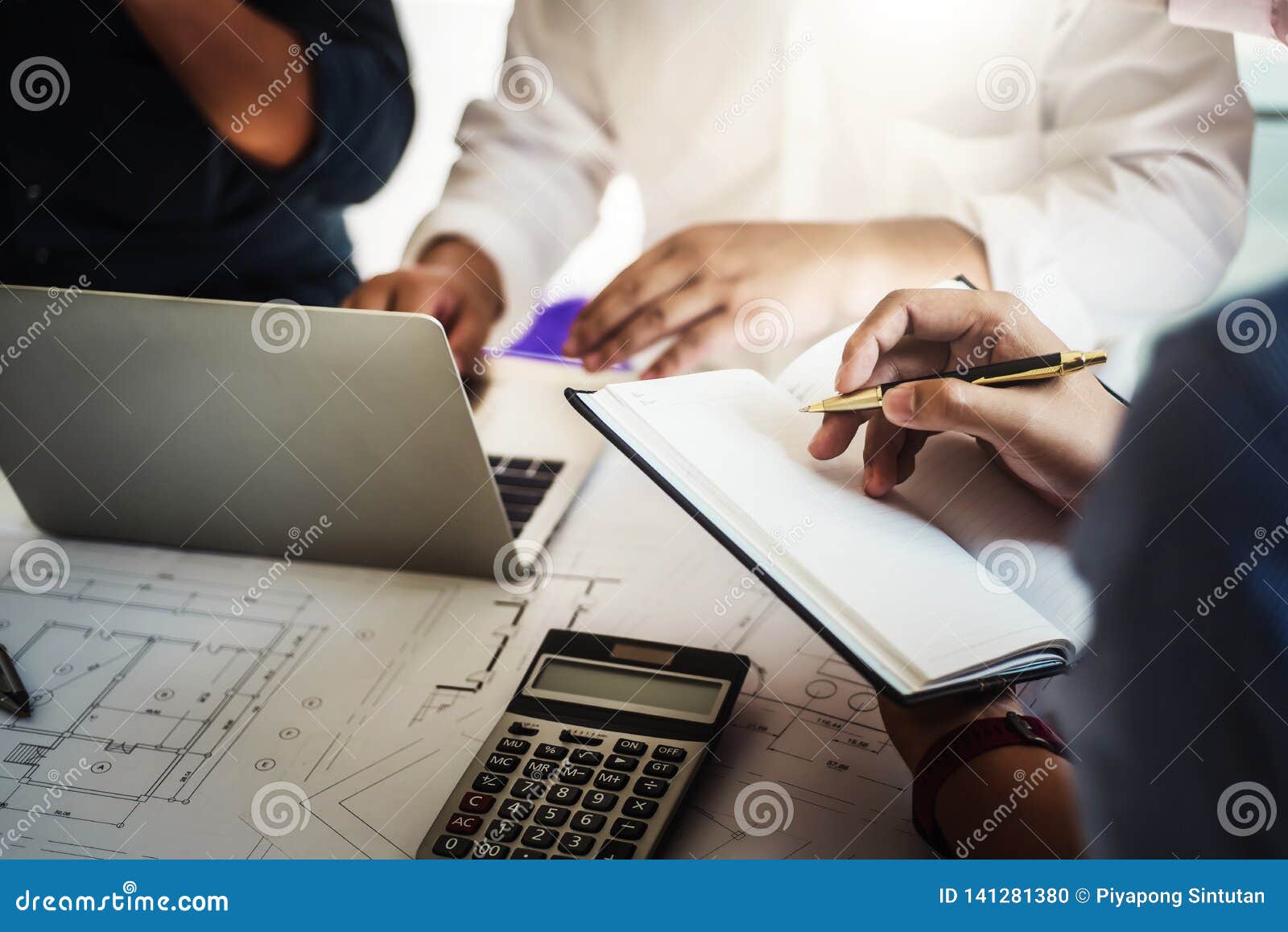 Teamwork of Architect Business People Group Working Meeting in the ...