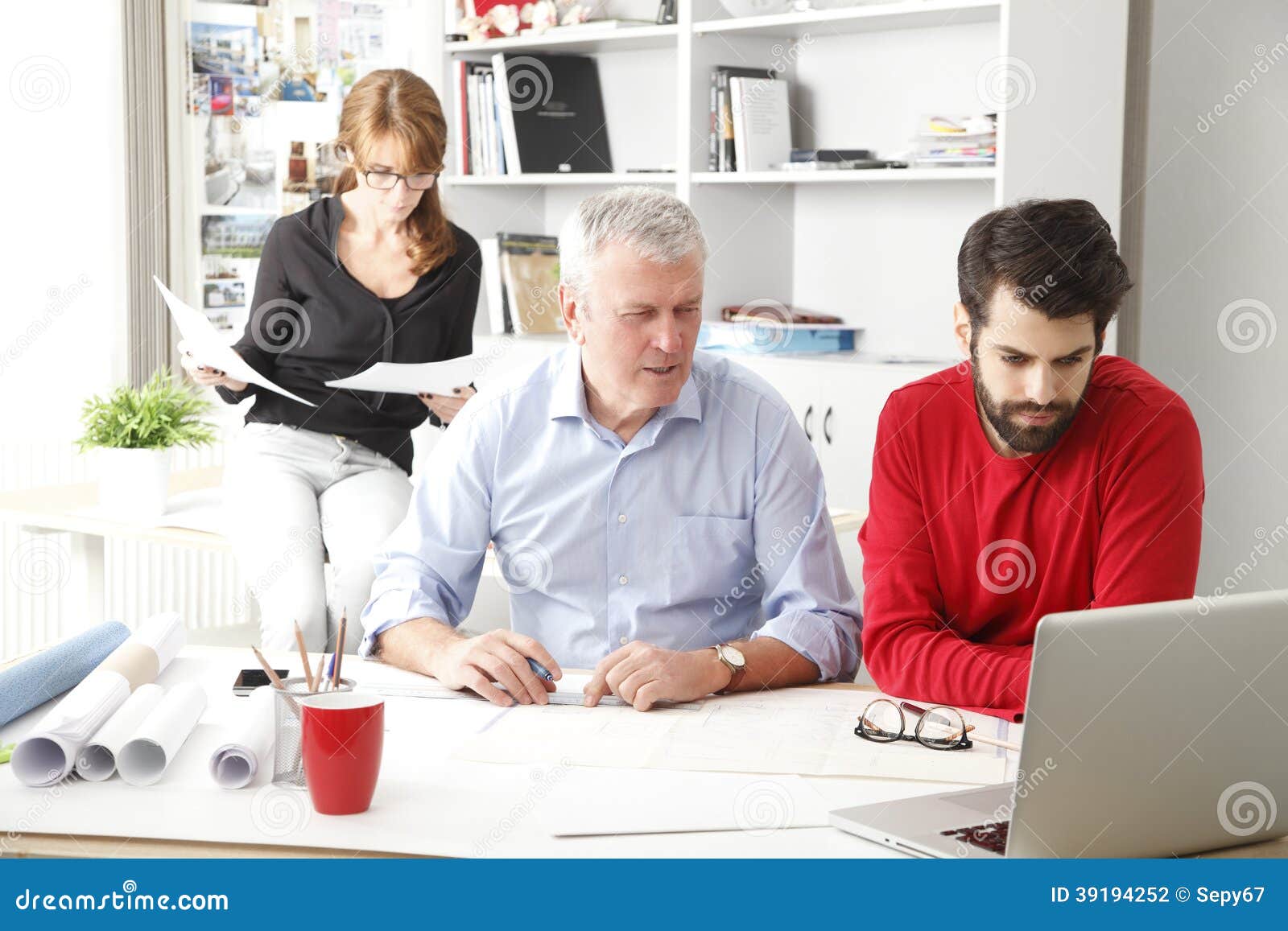 Teamwork in Architect Studio Stock Photo - Image of plan, manager: 39194252