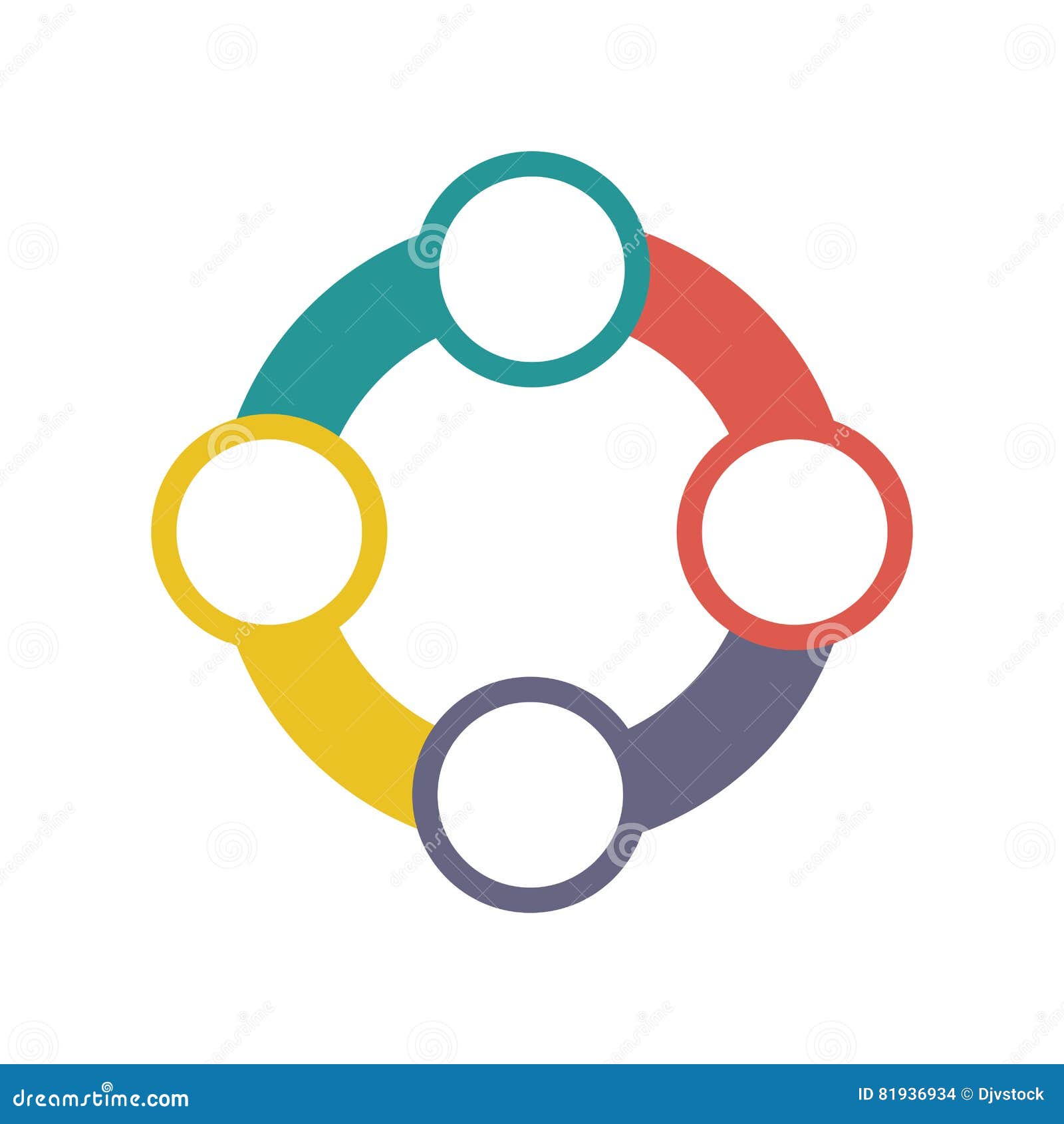 Teamwork Around Symbol Icon Stock Vector - Illustration of round ...
