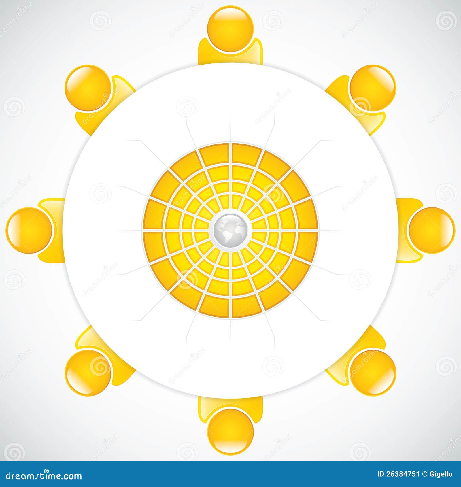 Teamwork around the table stock vector. Illustration of management ...
