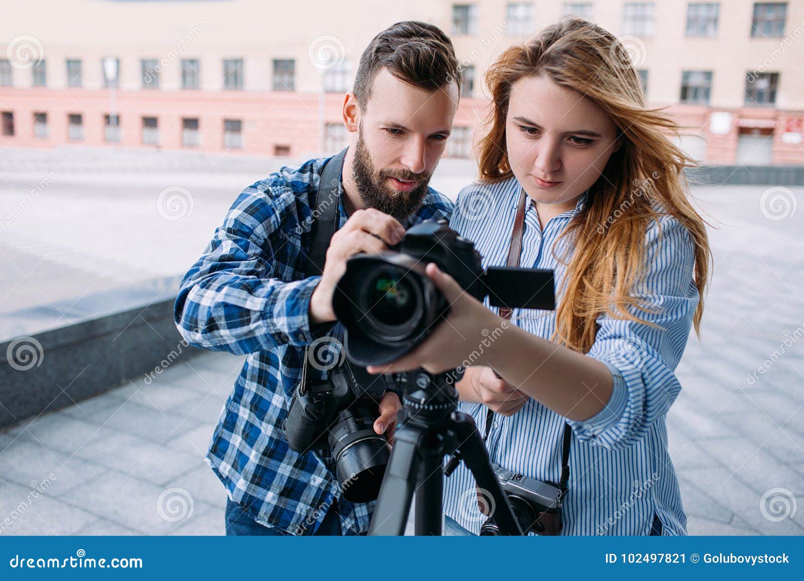 Teamwork Backstage Ideas Camera Discussion Stock Image - Image of ...