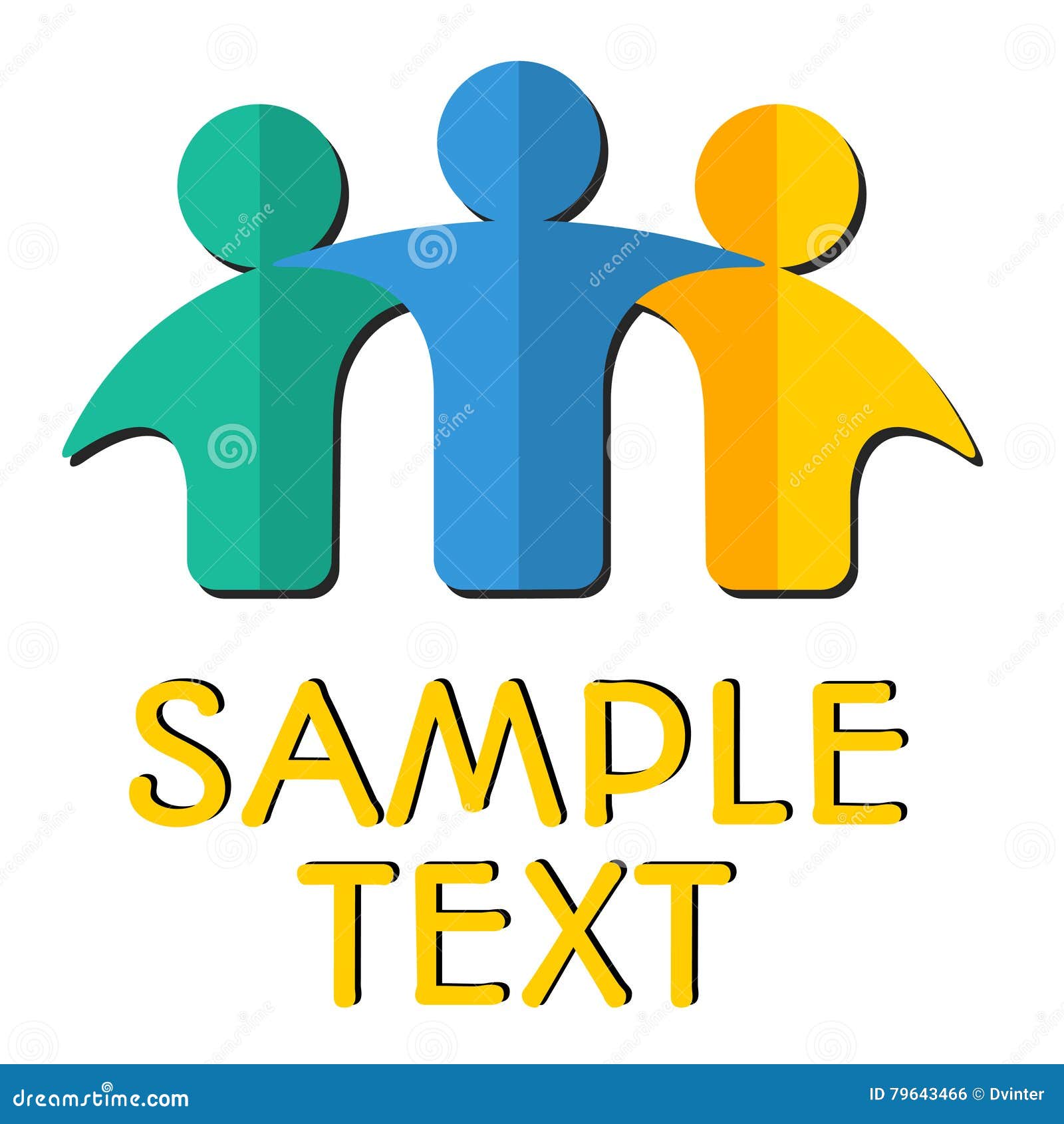 Teamwork Badge / Logotype with Shadow. Stock Vector - Illustration of ...