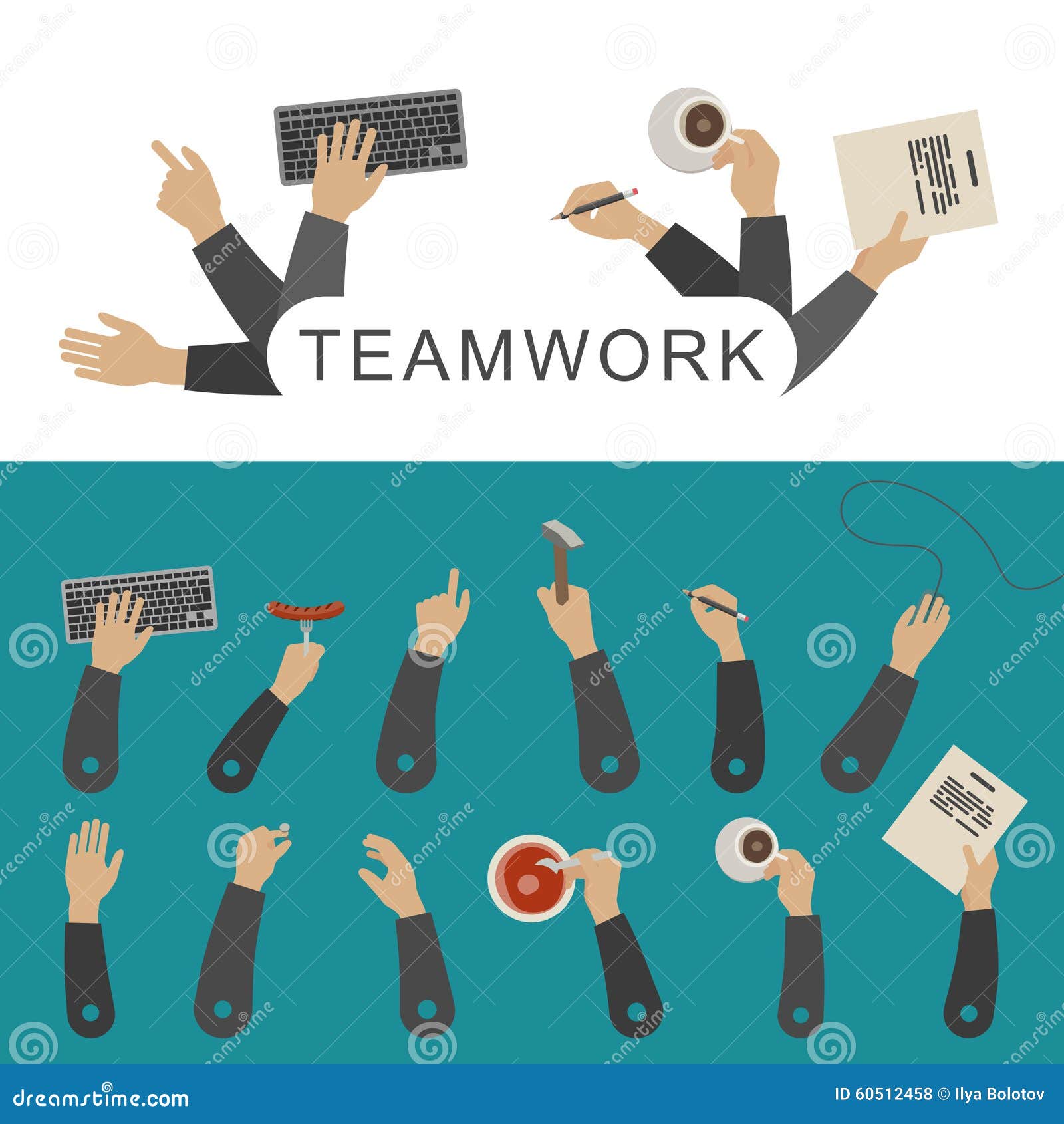 Teamwork Banner Vector Illustration | CartoonDealer.com #60512458