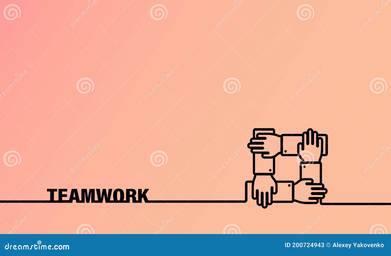 Teamwork Banner With People Silhouettes Vector Illustration ...