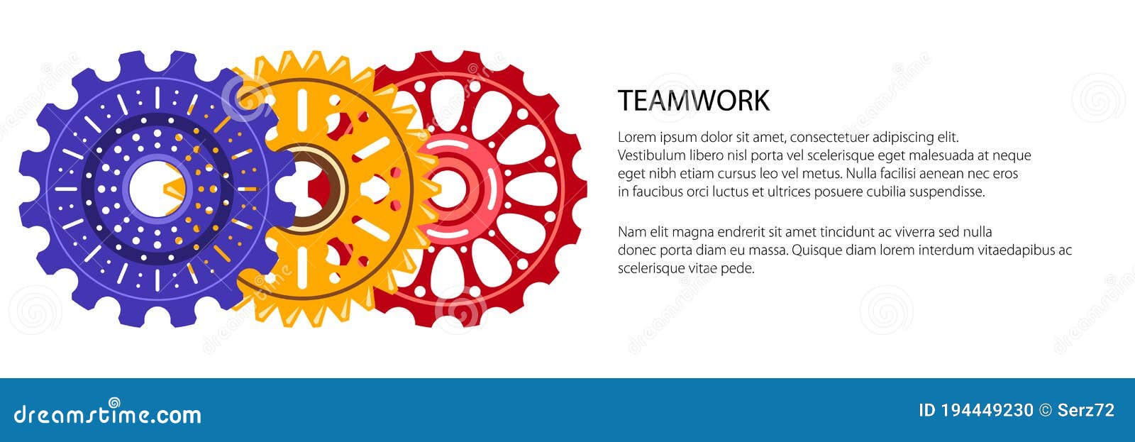 Teamwork Banner, Technology and Industry Stock Vector - Illustration of ...