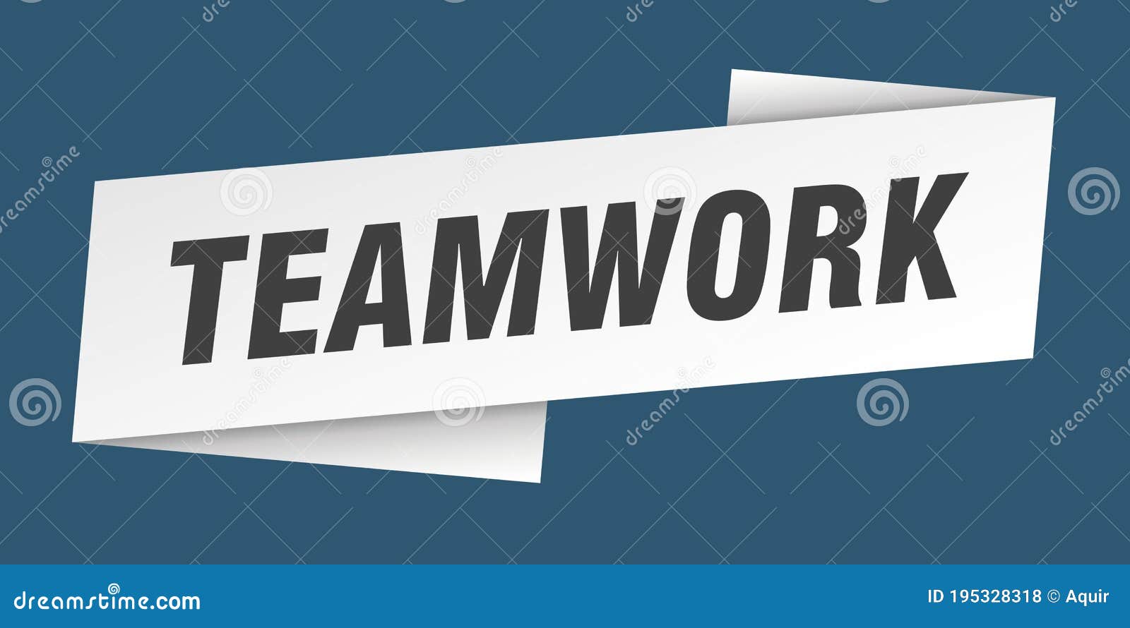 Teamwork Banner Template. Ribbon Label Sign. Sticker Stock Vector ...