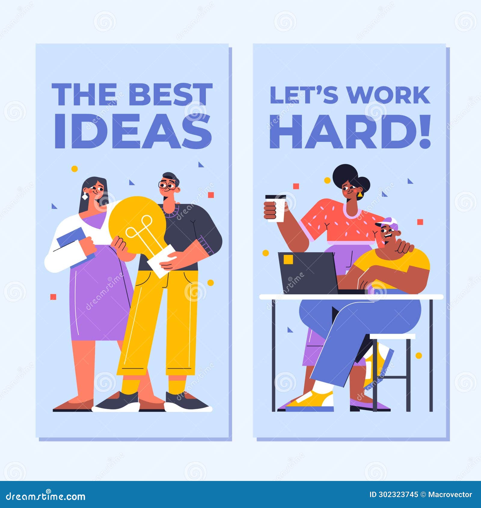 Teamwork banner templates stock illustration. Illustration of character ...