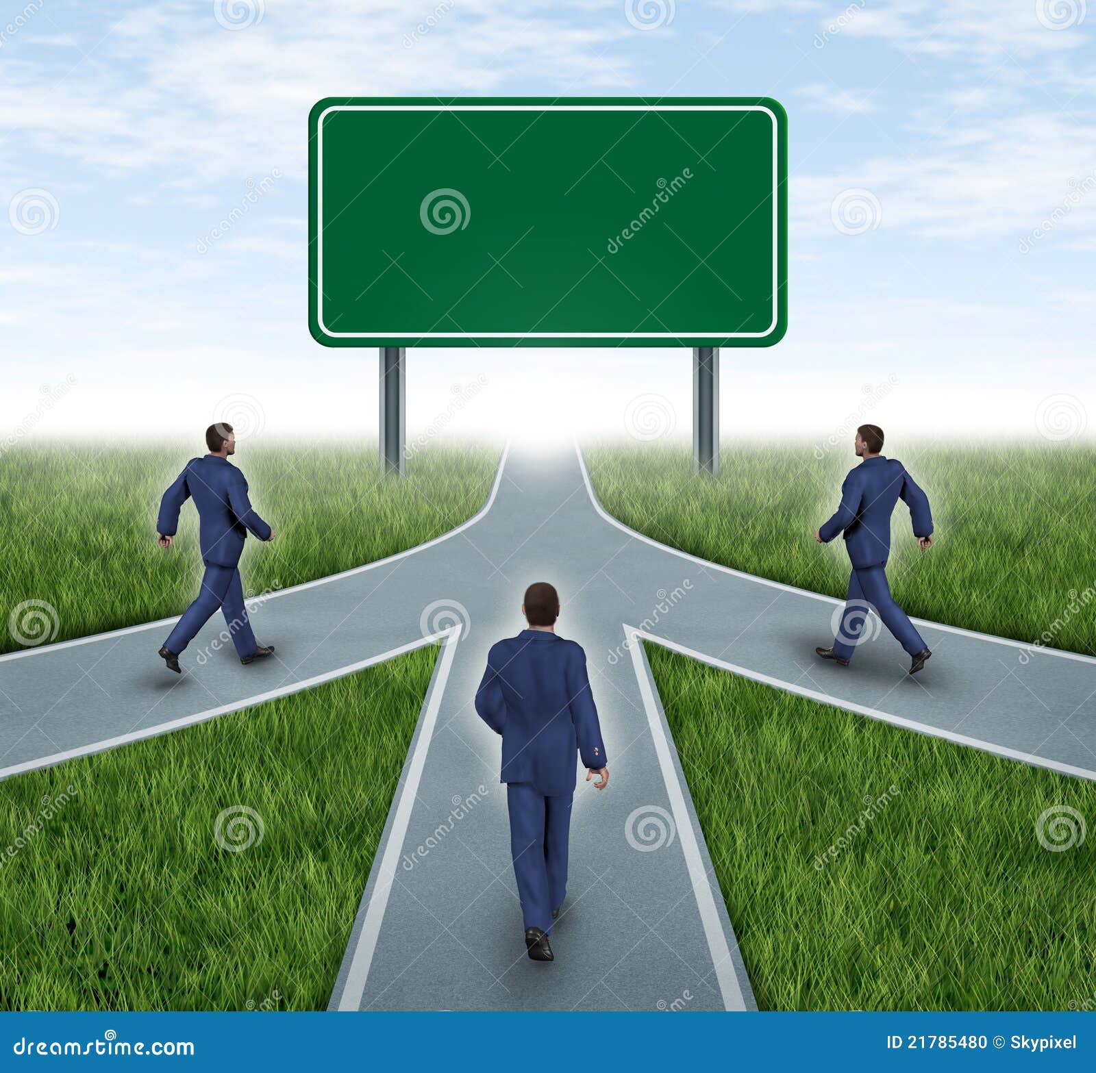 Teamwork With Blank Road Sign Stock Photography | CartoonDealer.com ...