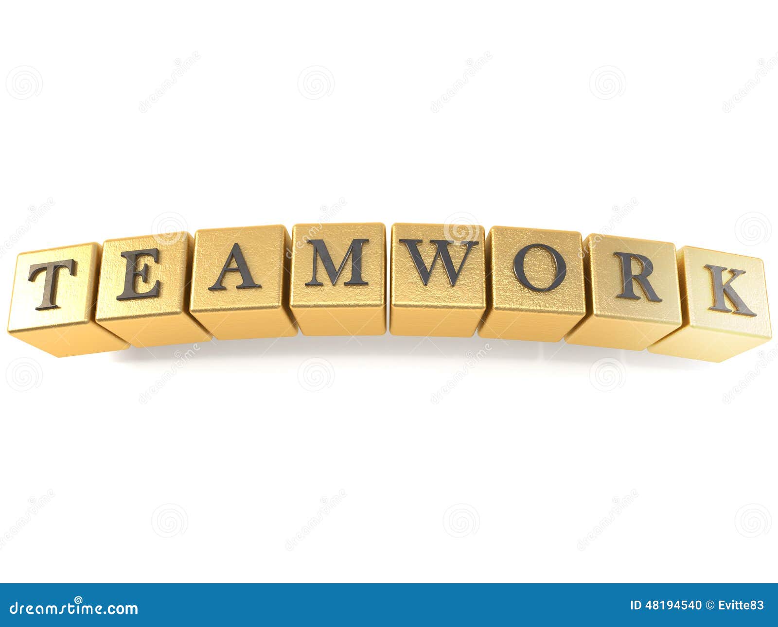 Teamwork on blocks stock illustration. Illustration of single - 48194540